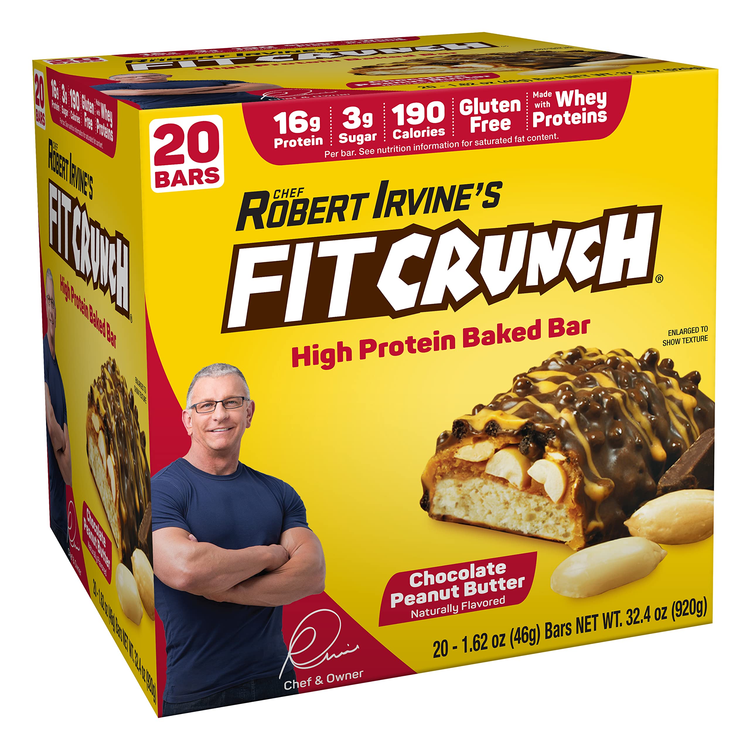 FITCRUNCH Protein Bars, Snack IRF13 Size Value Pack, Gluten Free, Made ...