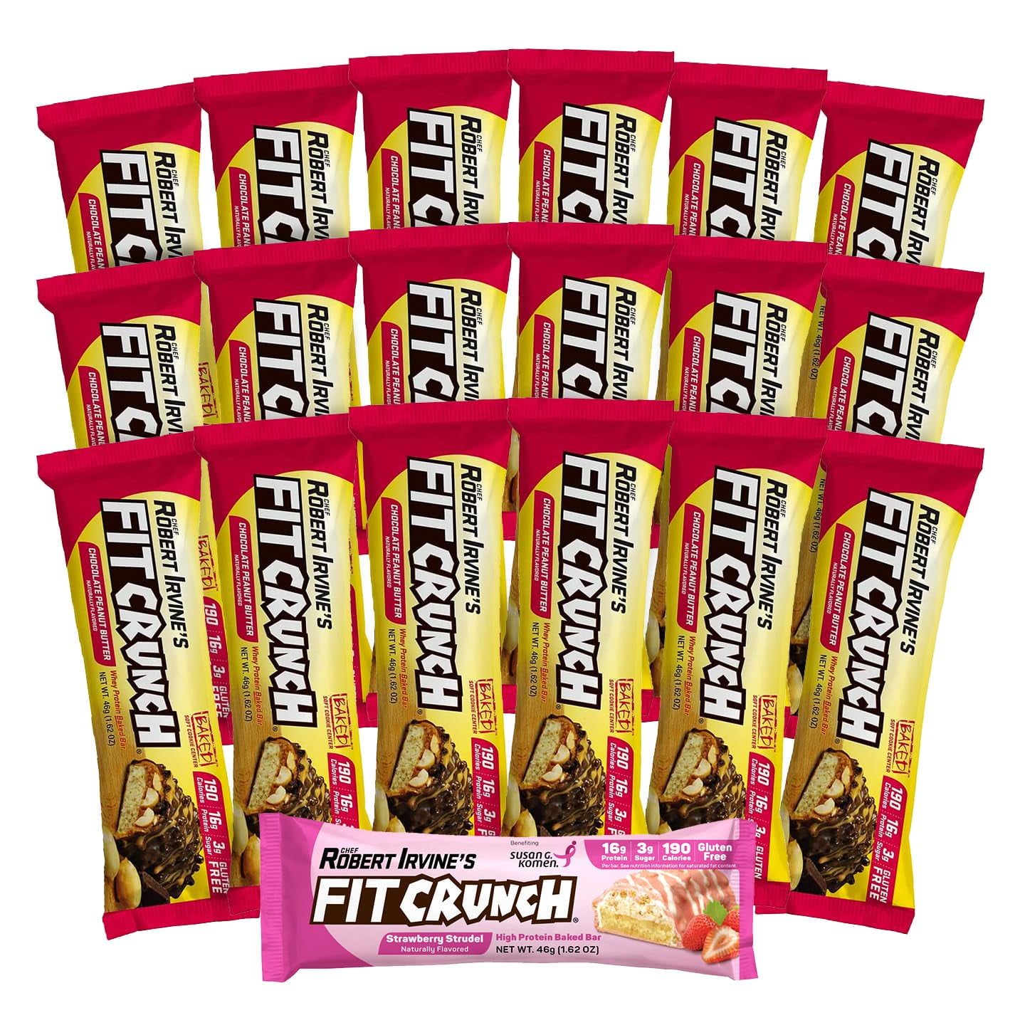 FITCRUNCH Snack Size Protein MZF22 Bars, Designed by Robert Irvine, 6 ...