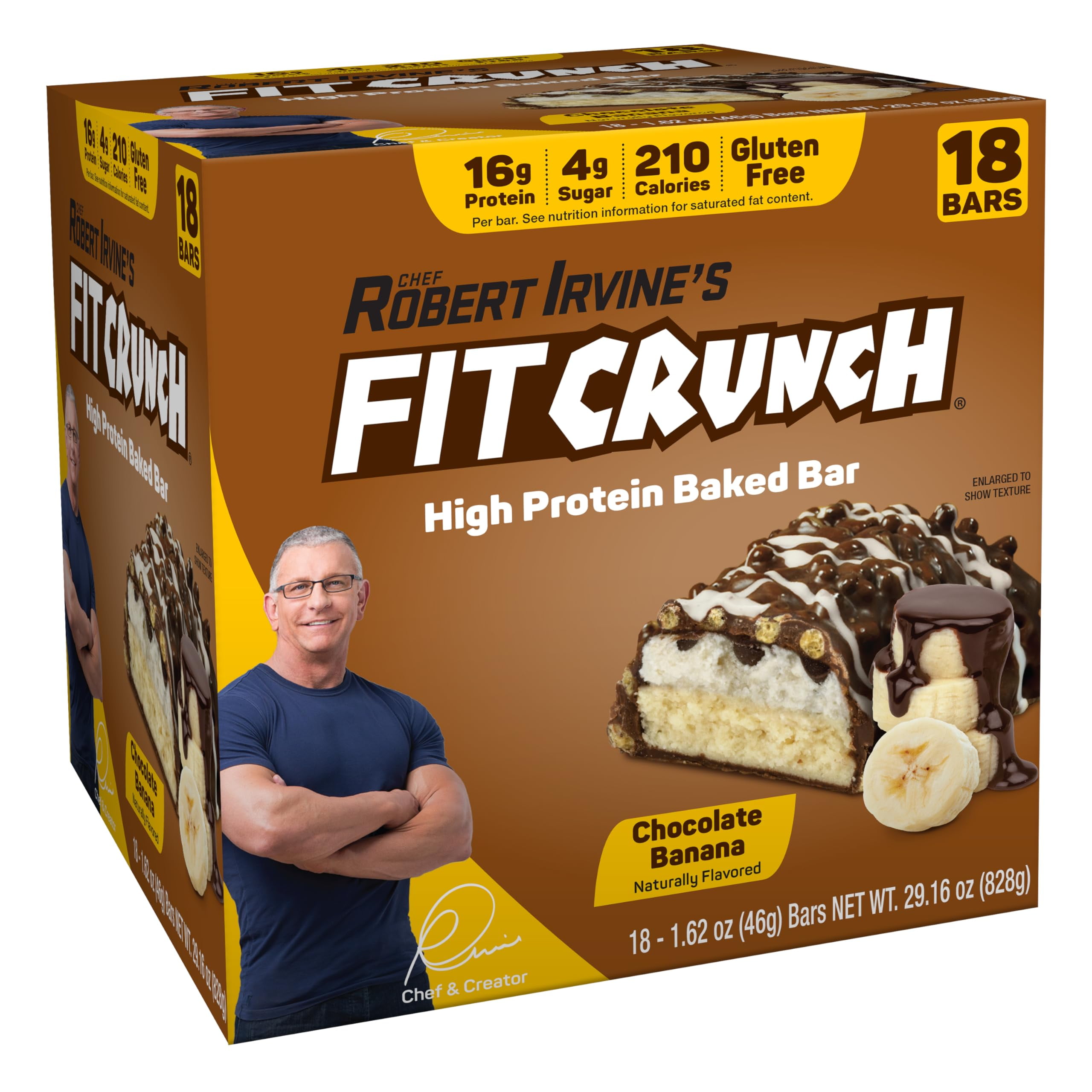 FITCRUNCH Snack Size Protein TGF4 Bars, 6-Layer Baked Bar, 4g of Sugar ...