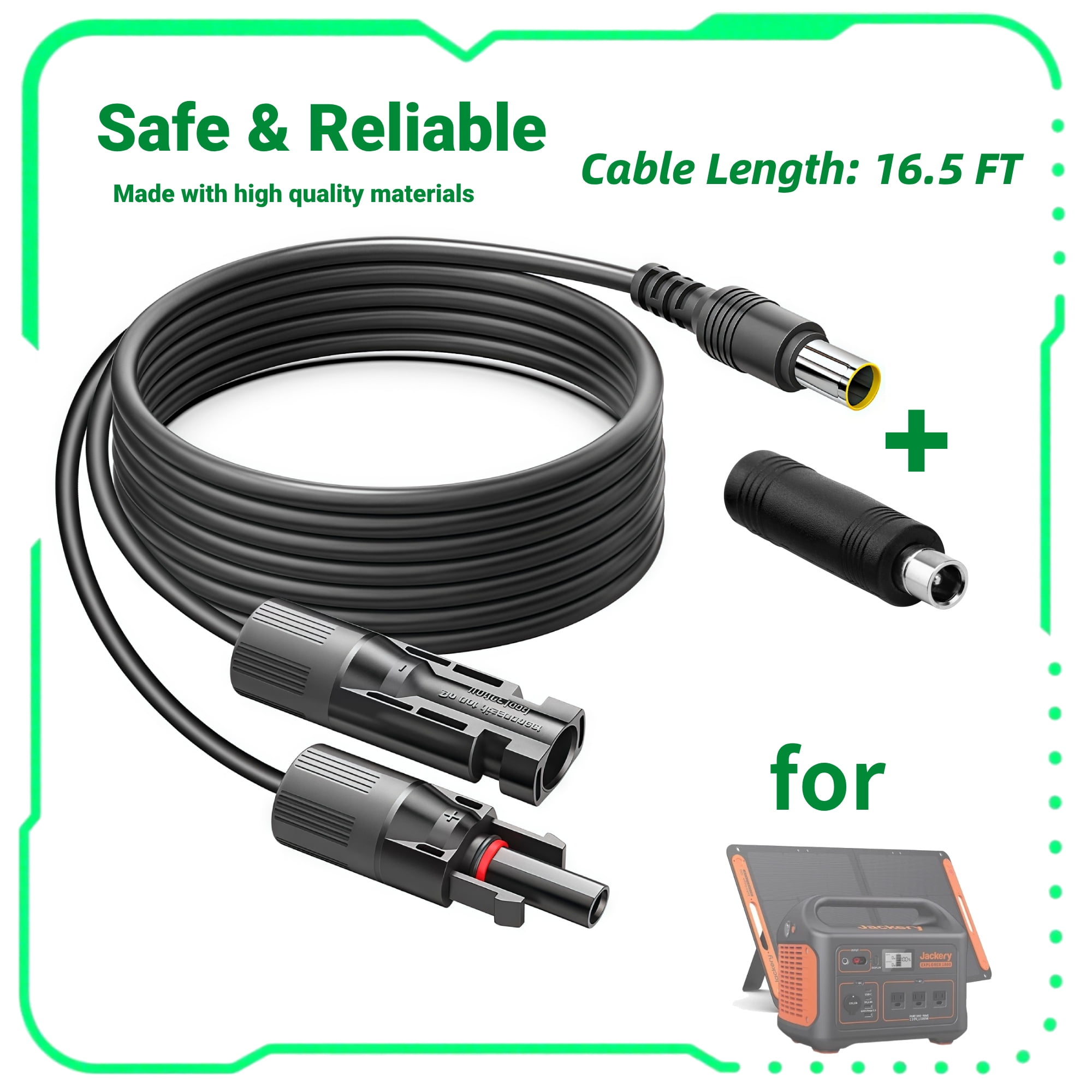 FITE ON 16.5Ft Solar to 8mm Adapter Extension Cable Compatible with ...