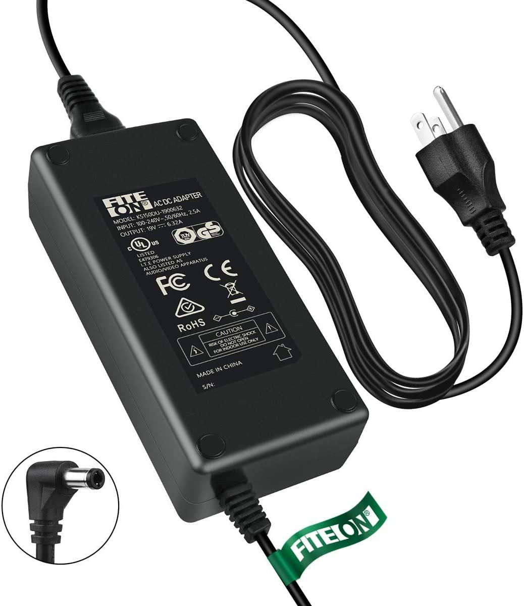 FITE ON 19V 6.32A Power Supply 120W 19 Volt AC Adapter 100V-240V 50 ...