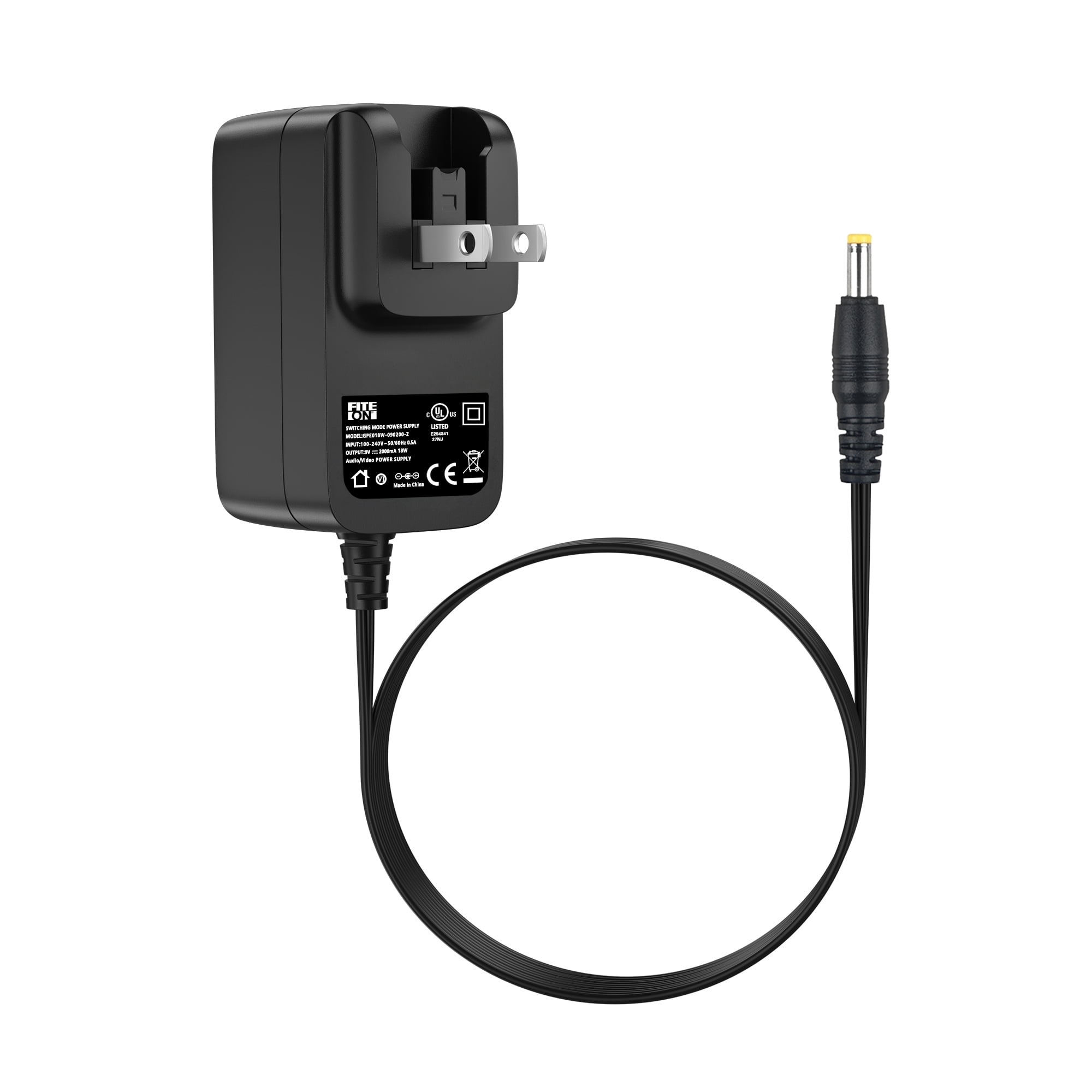 FITE ON 9V 2A AC/DC Adapter Power Supply Cable Charger with OD: 4.0mm x ...