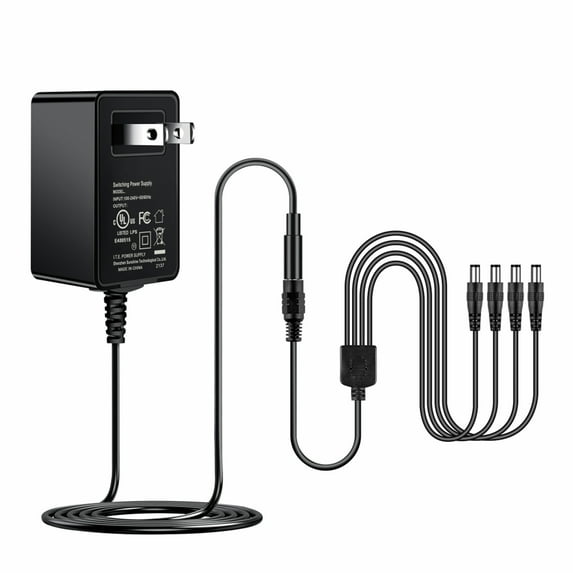 FITE ON Compatible 4CH 12V 3Amp Power Adapter with 4 way splitter ...