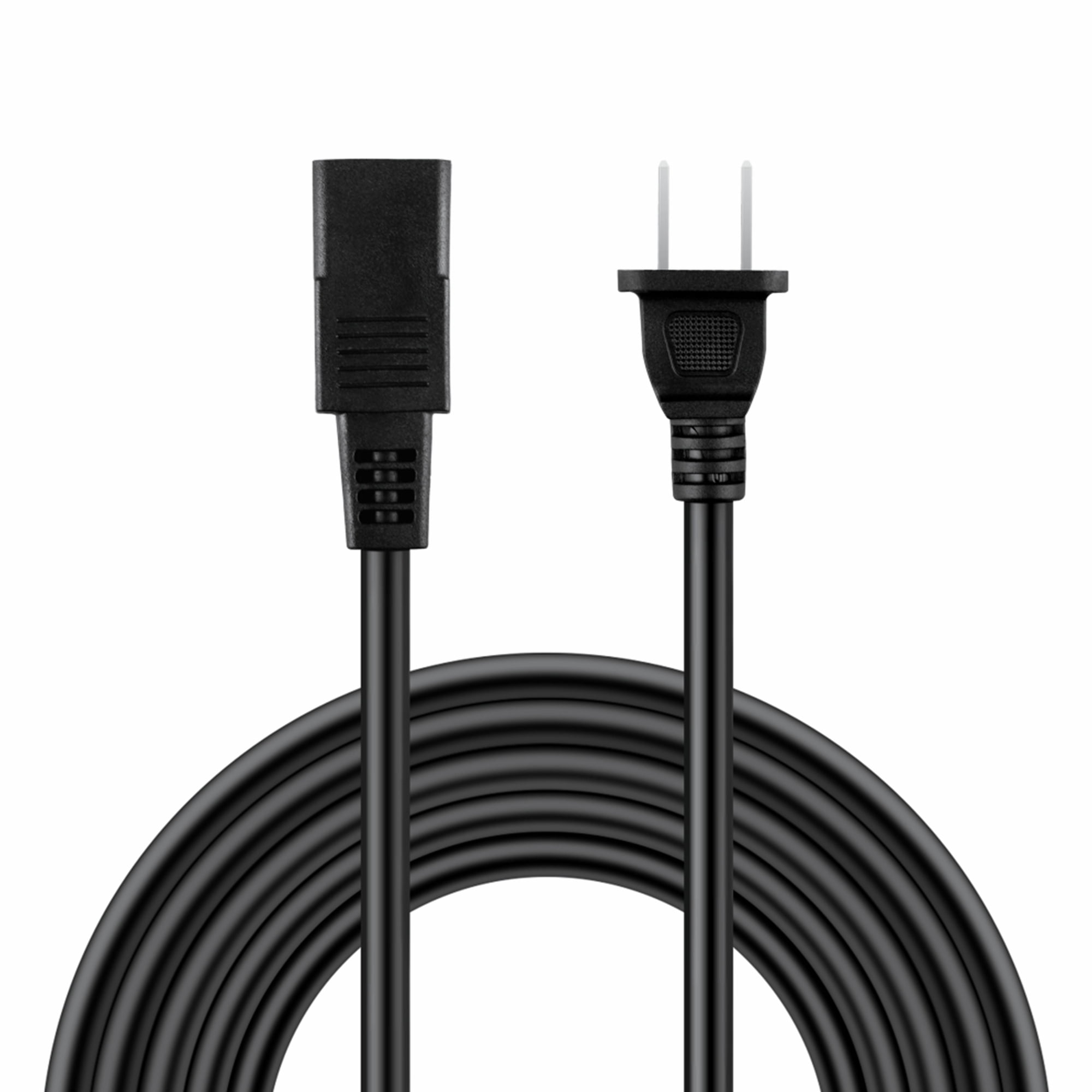 FITE ON Compatible 8ft 2-Prong Square AC Power Cord Cable Lead ...