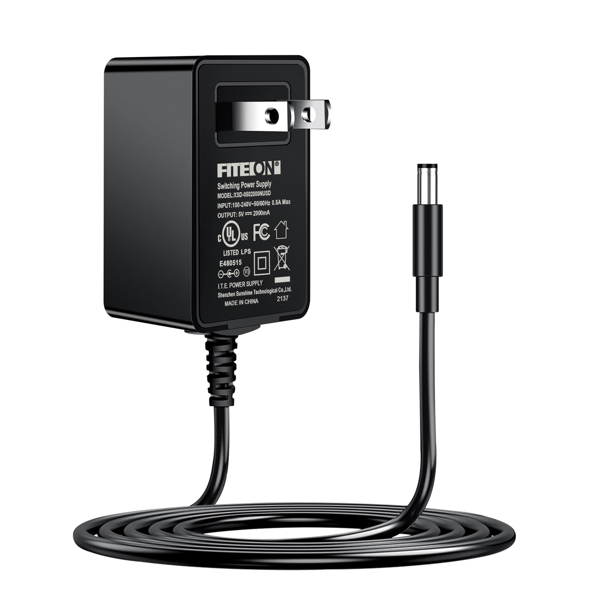 FITE ON [UL Listed] 5V 2A Power Supply Charger (Input AC 100V-240V ...