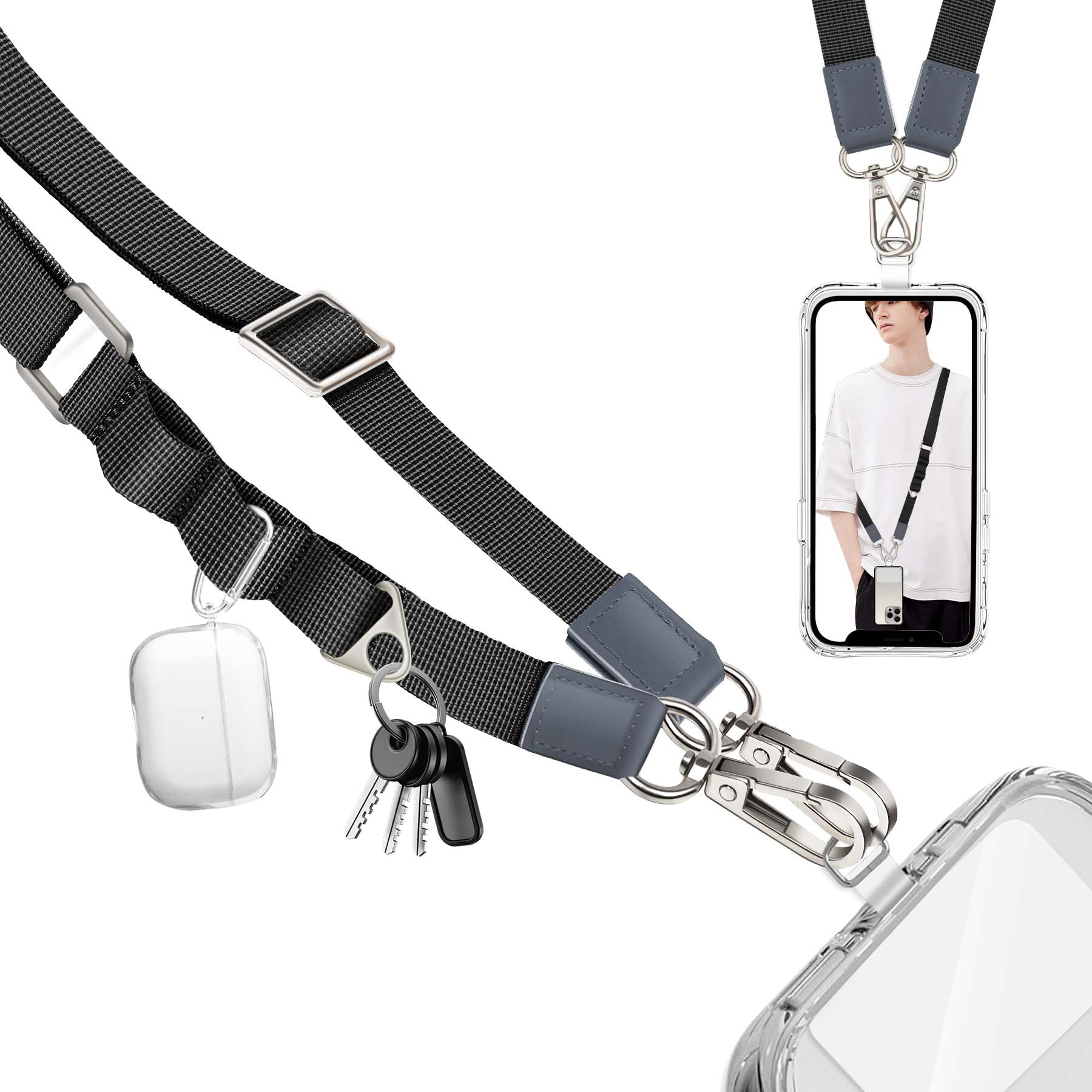 FITENOUGH Phone Lanyard Wrist Strap Crossbody, Universal Adjustable ...