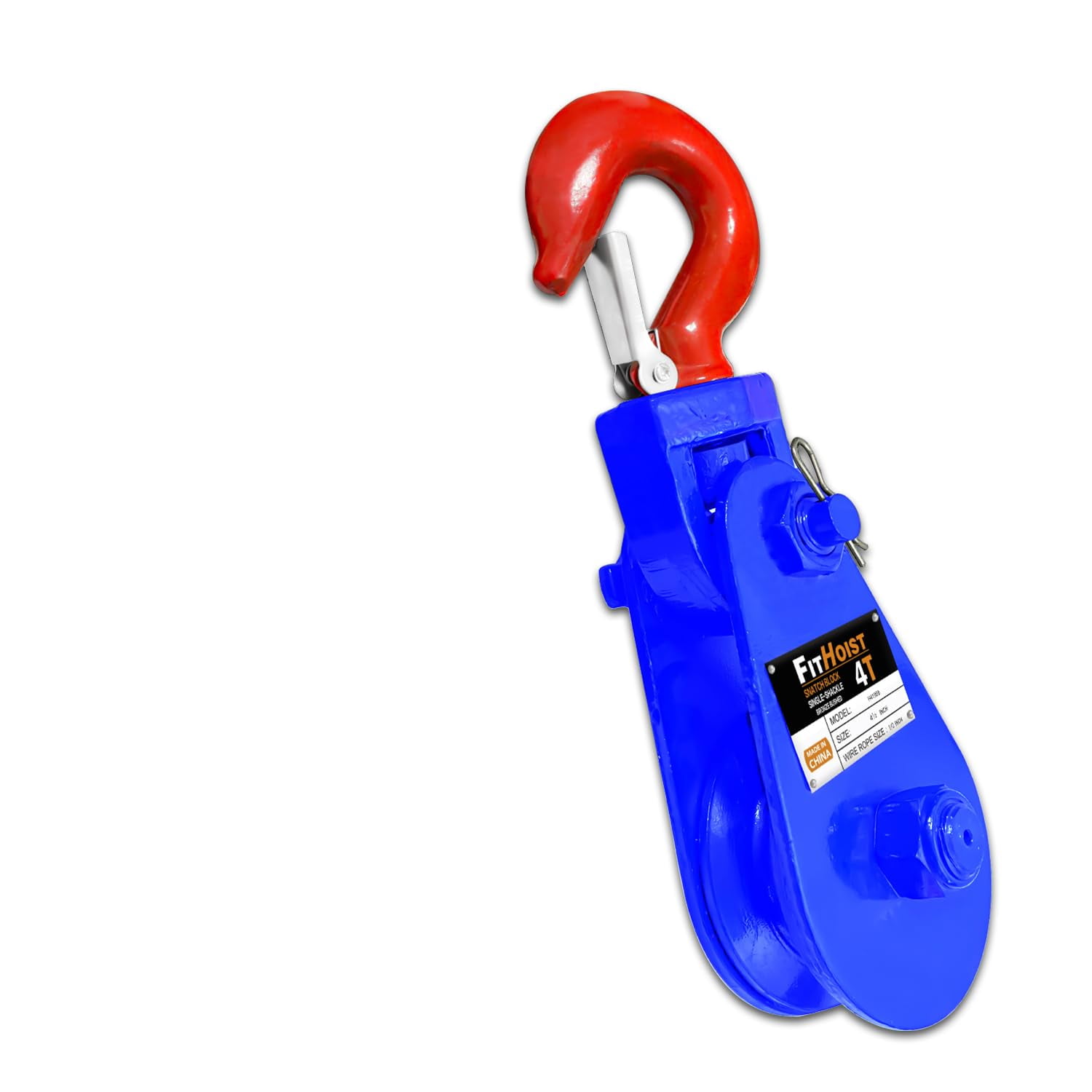 FITHOIST 4Tons(8800lbs) Snatch Block with Hook | 4 1/2" for 1/2" Inch ...
