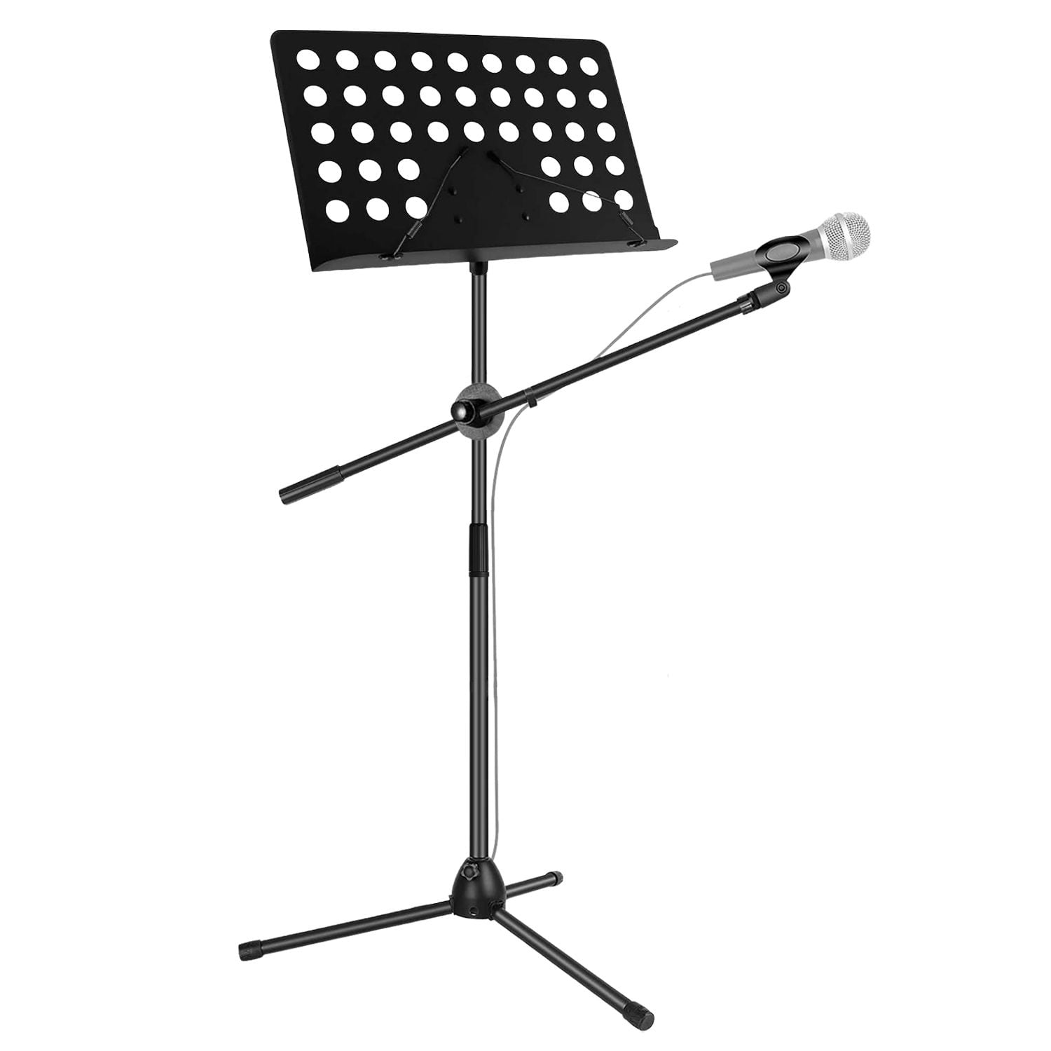 FITHOOD 5 Core Music Stand Height Adjustable Desktop Book Stands w Mic ...