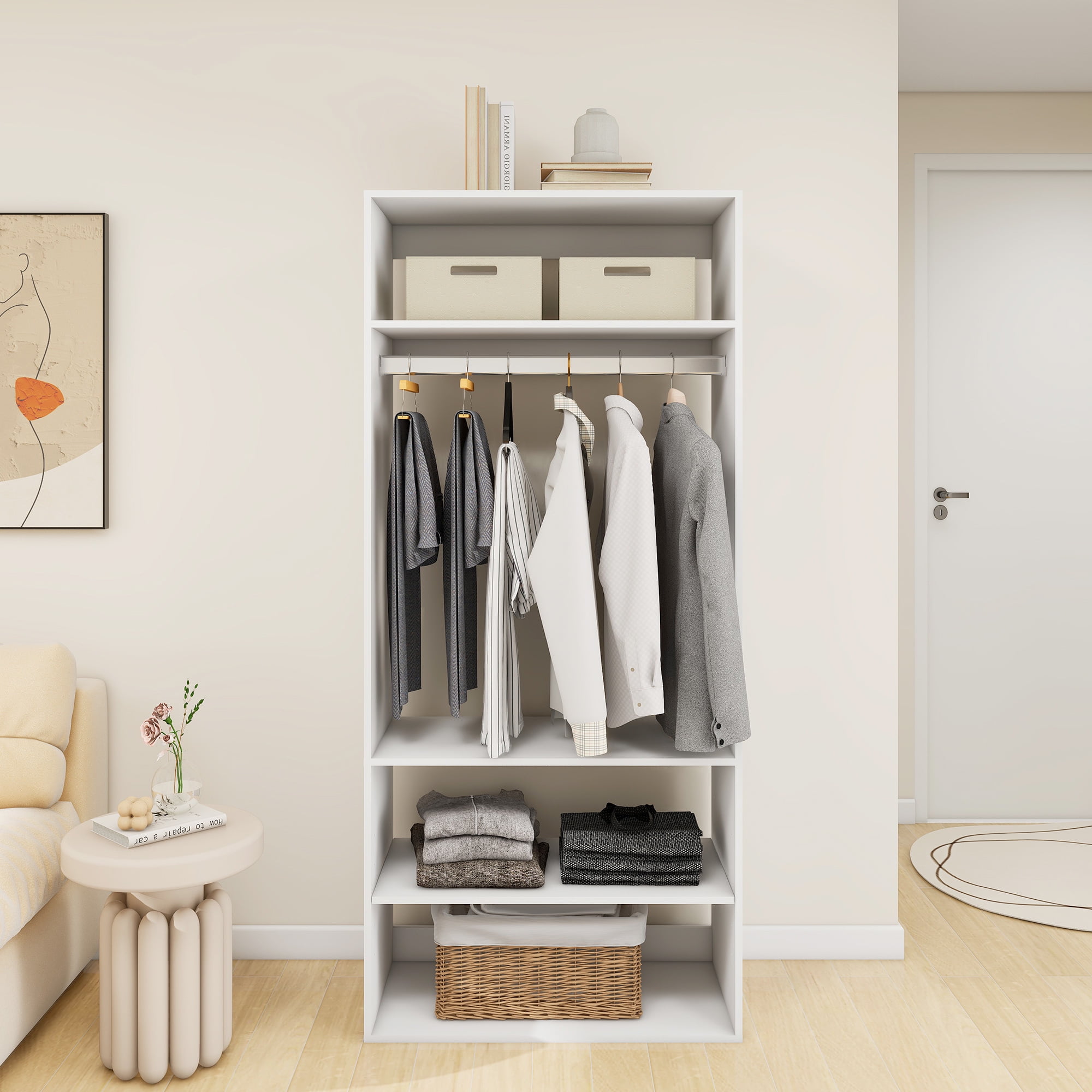 FITHOOD Closet Organizer System Modular: Modern Closet Shelves Wall ...