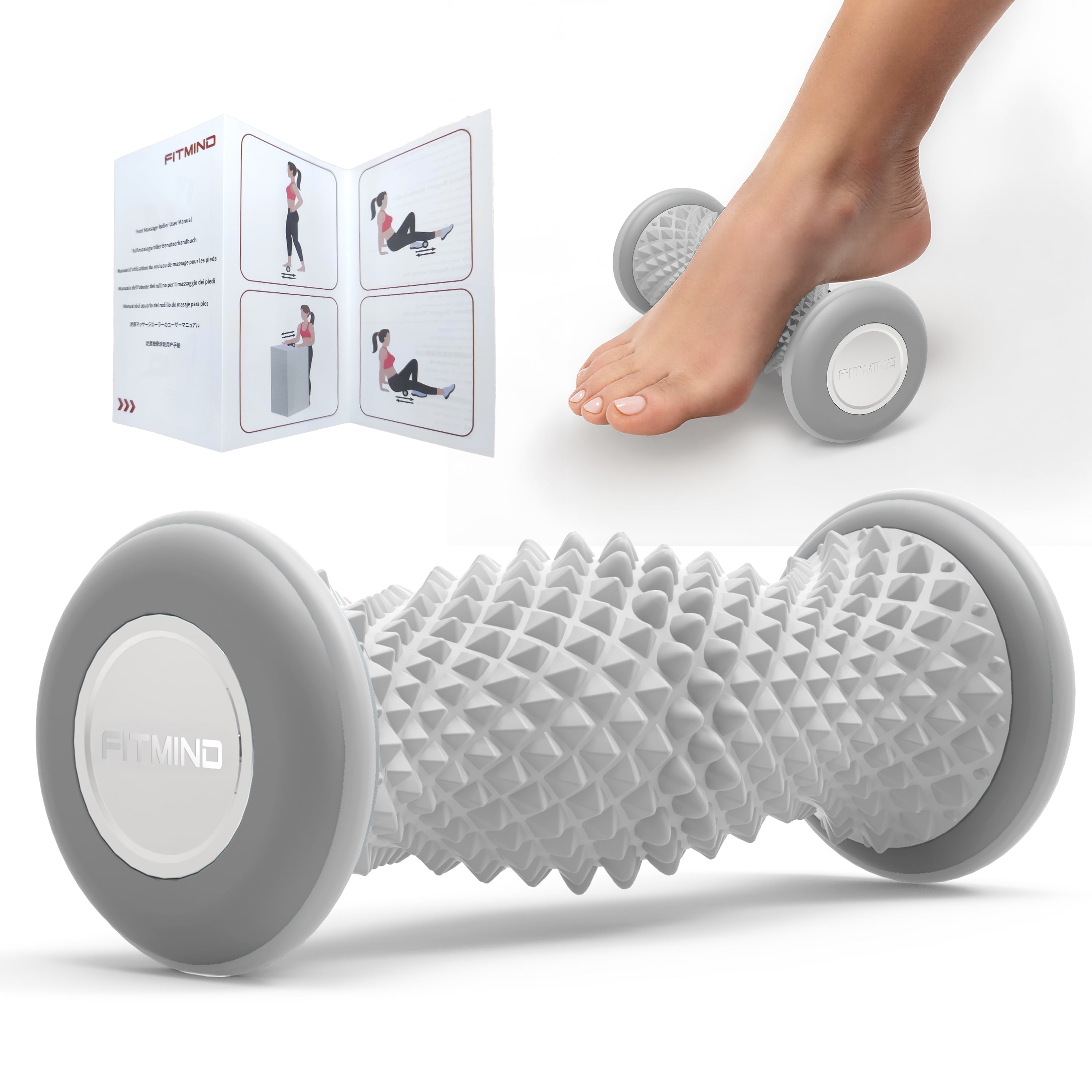 FITMIND Foot Roller Massager for Plantar Fasciitis, Arch and Heel Pain ...