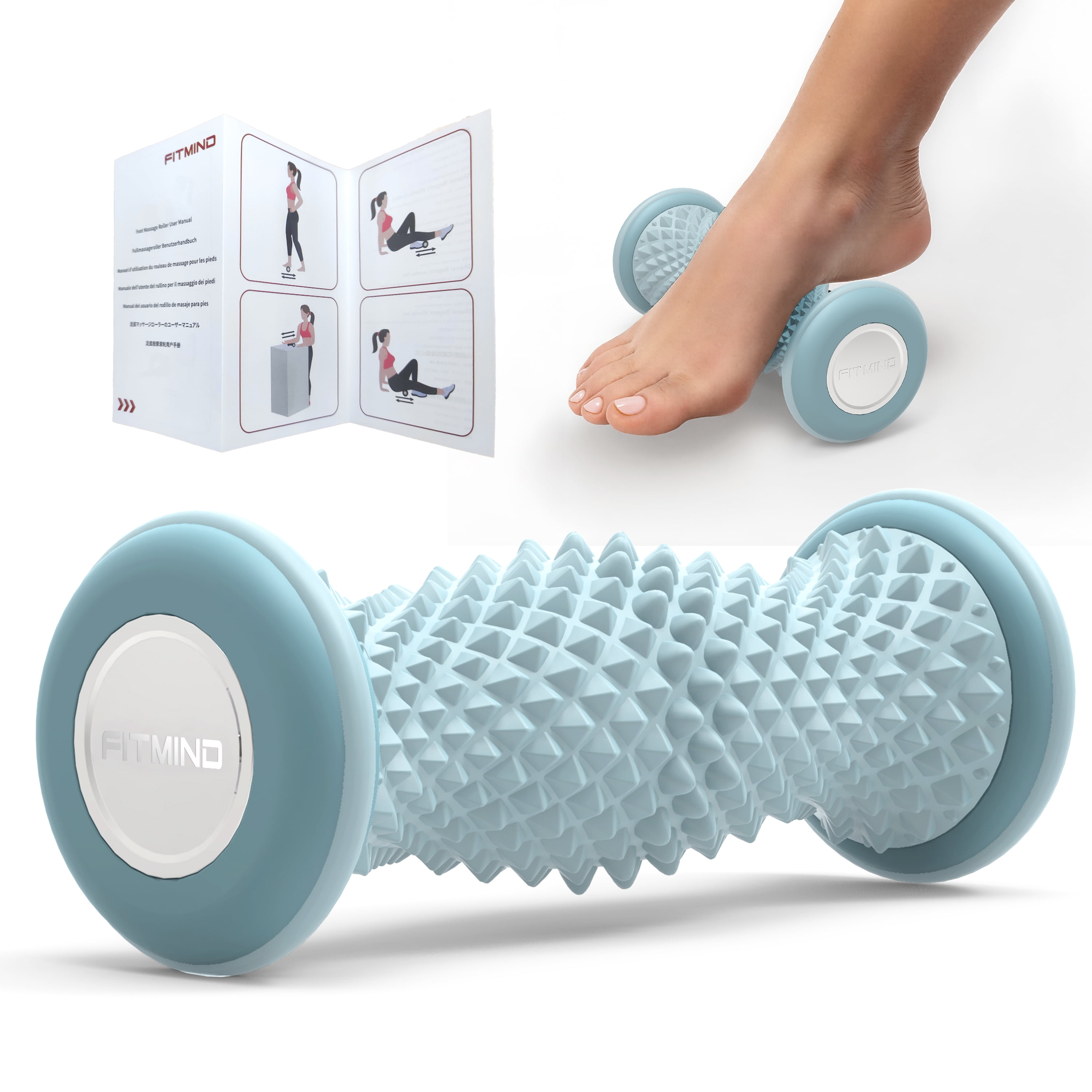 FITMIND Foot Roller Massager for Plantar Fasciitis, Arch and Heel Pain ...