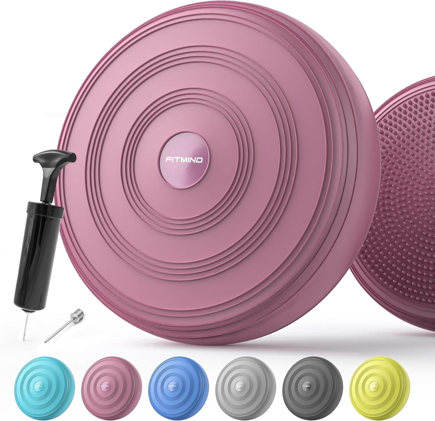 FITMIND 13x13in Inflated Wobble Cushion Non-Slip, PVC, Extra thick ...