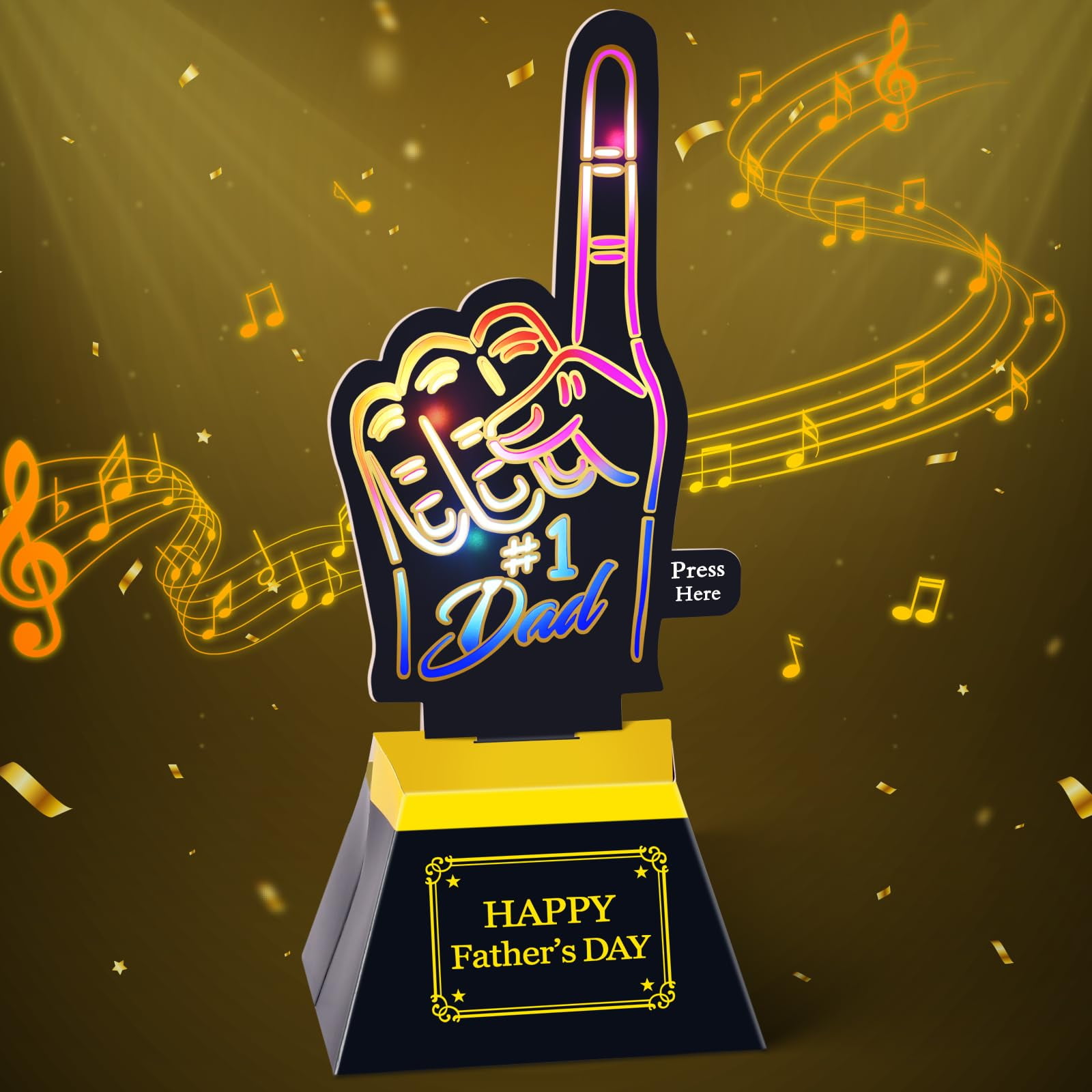 FITMITE Pop Up Fathers Day Card,Musical 3D Father's Day Cards,#1 Dad ...
