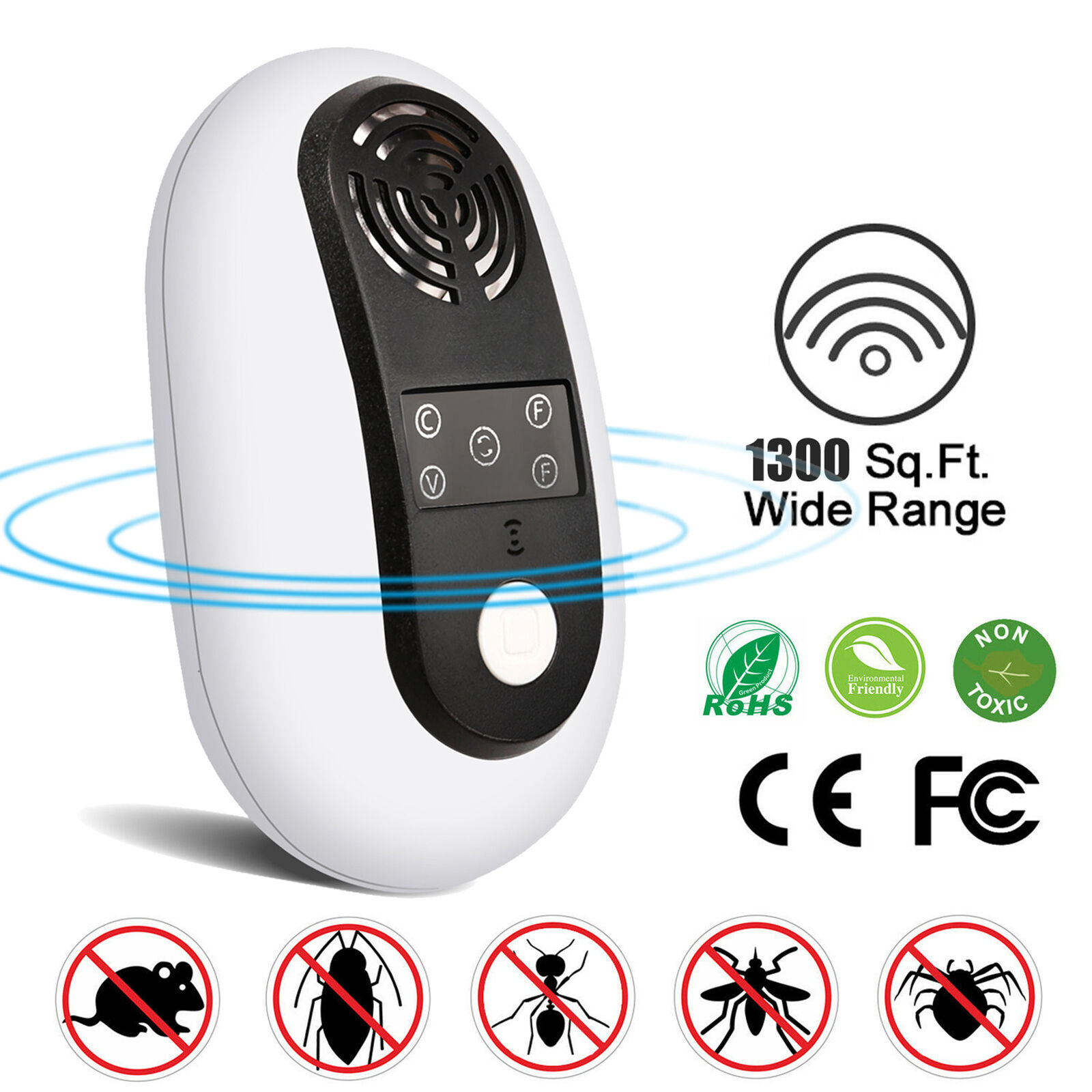 FITNATE Electronic Ultrasonic Pest Repeller,Rats Mosquito Bugs ...