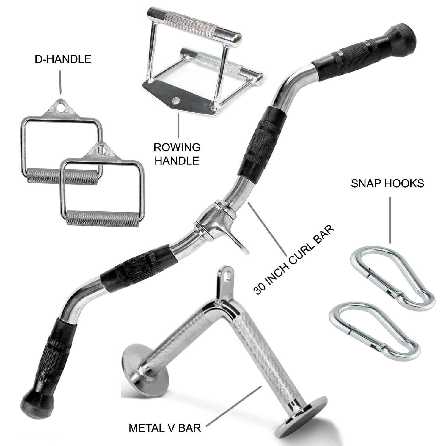 FITNESS MANIAC USA Home Gym Cable Attachment Machine Handle Exercise ...