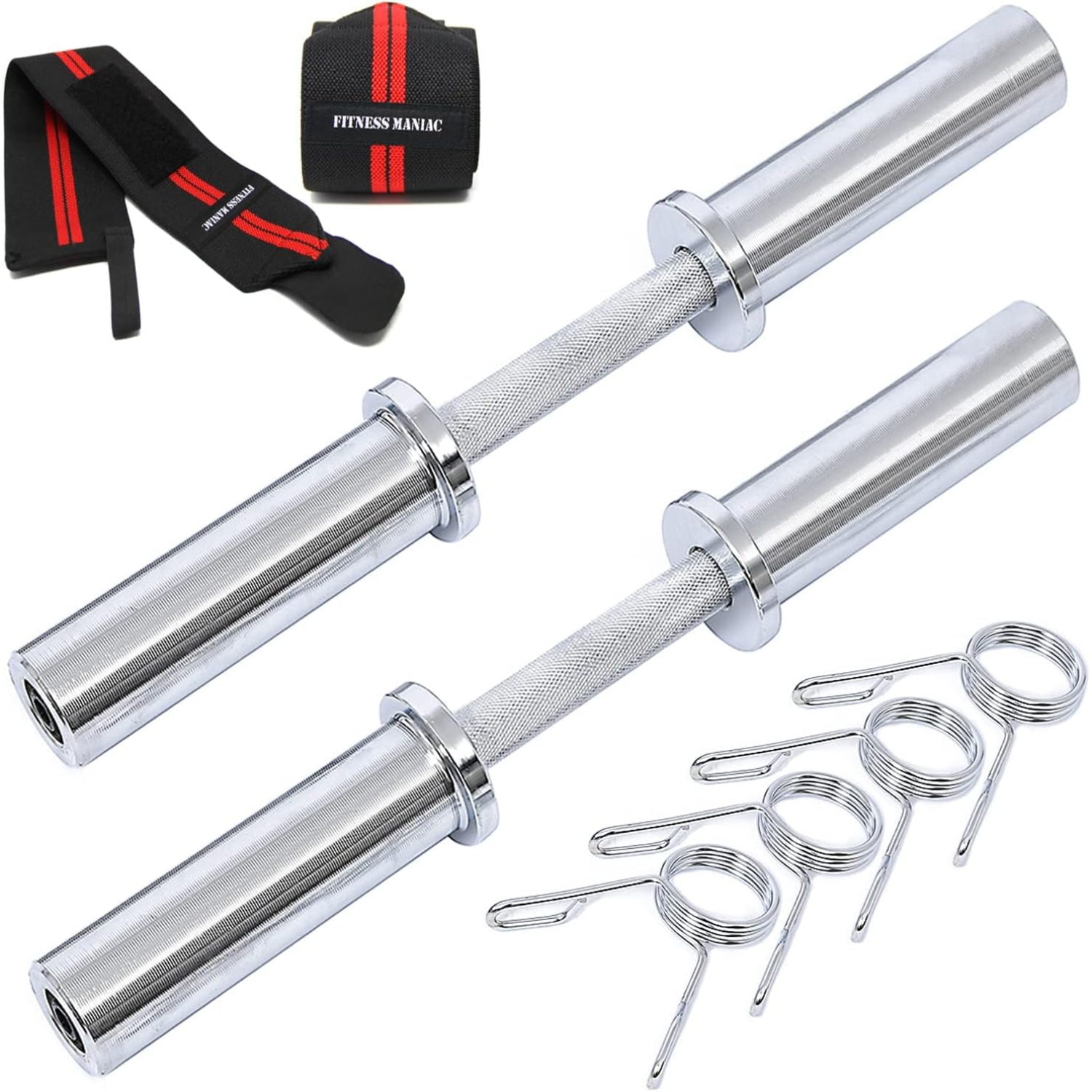 FITNESS MANIAC USA Olympic Dumbbell Handles 20-Inch Bars Weightlifting ...