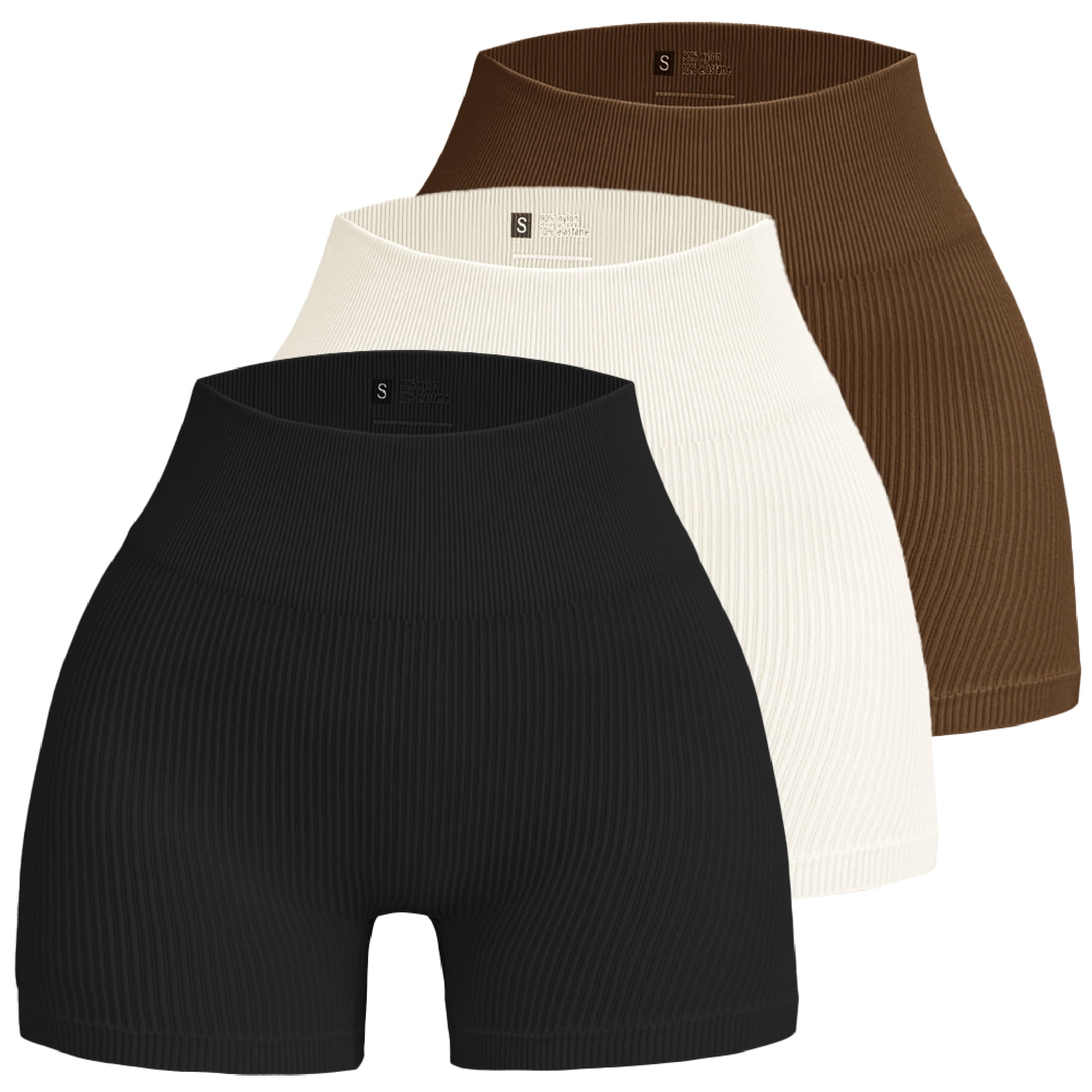 Free Shipping! FITOP 3 Piece for Women Yoga Shorts Ribbed Seamless ...