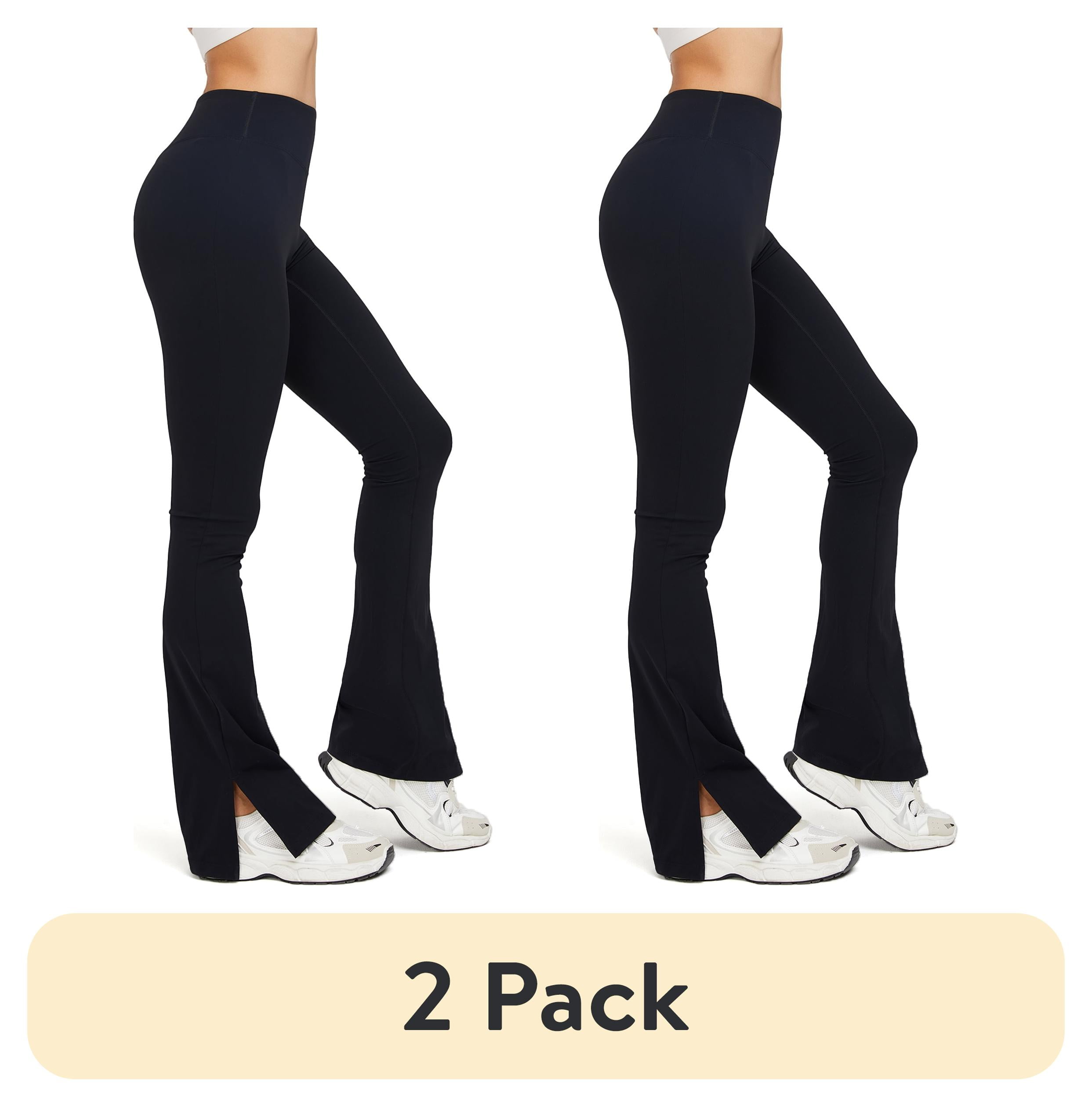 (2 pack) FITOP Womens Flared Leggings Slit Hem High Waist Bootcut Yoga ...