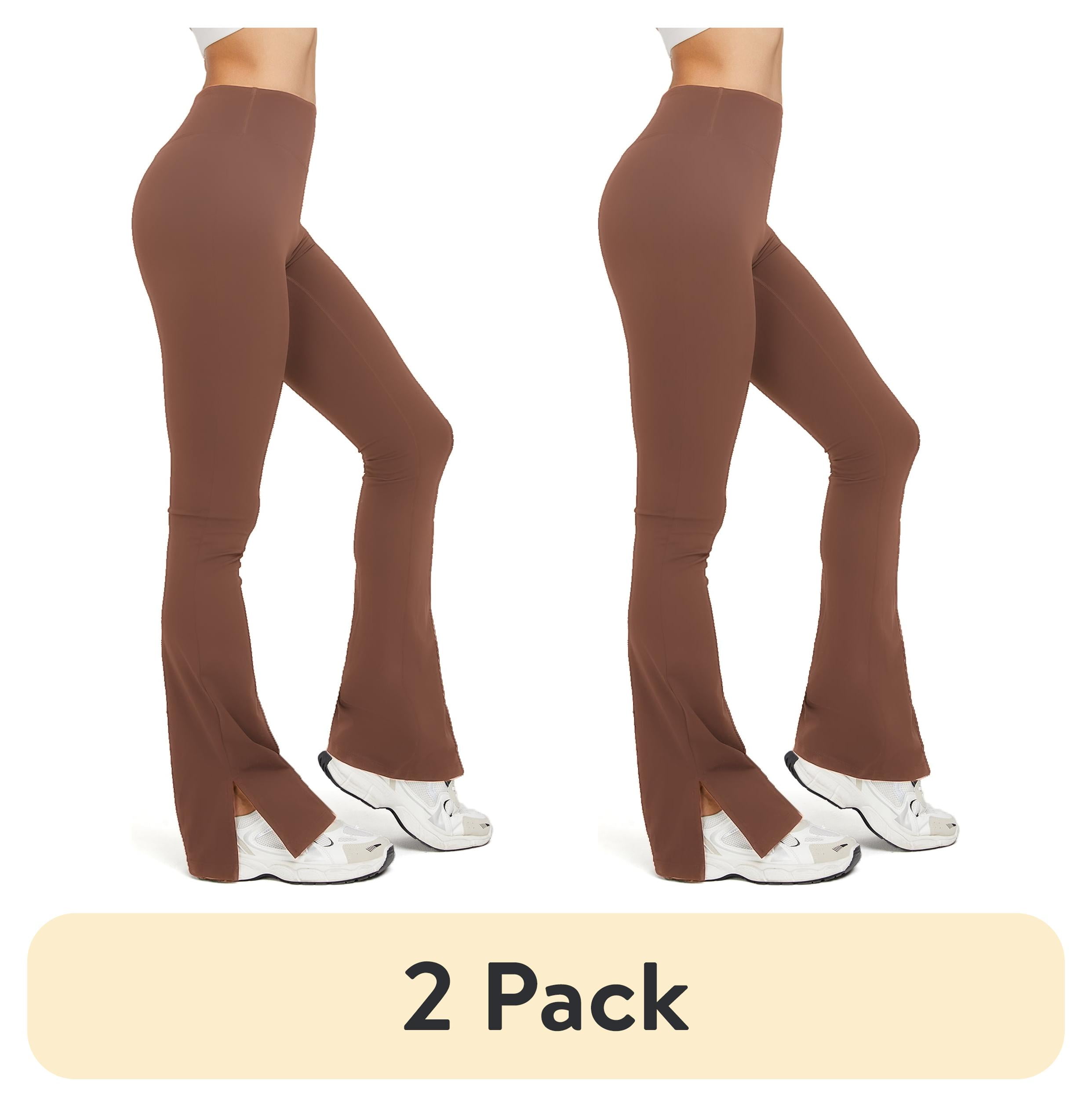(2 pack) FITOP Womens Flared Leggings Slit Hem High Waist Bootcut Yoga ...