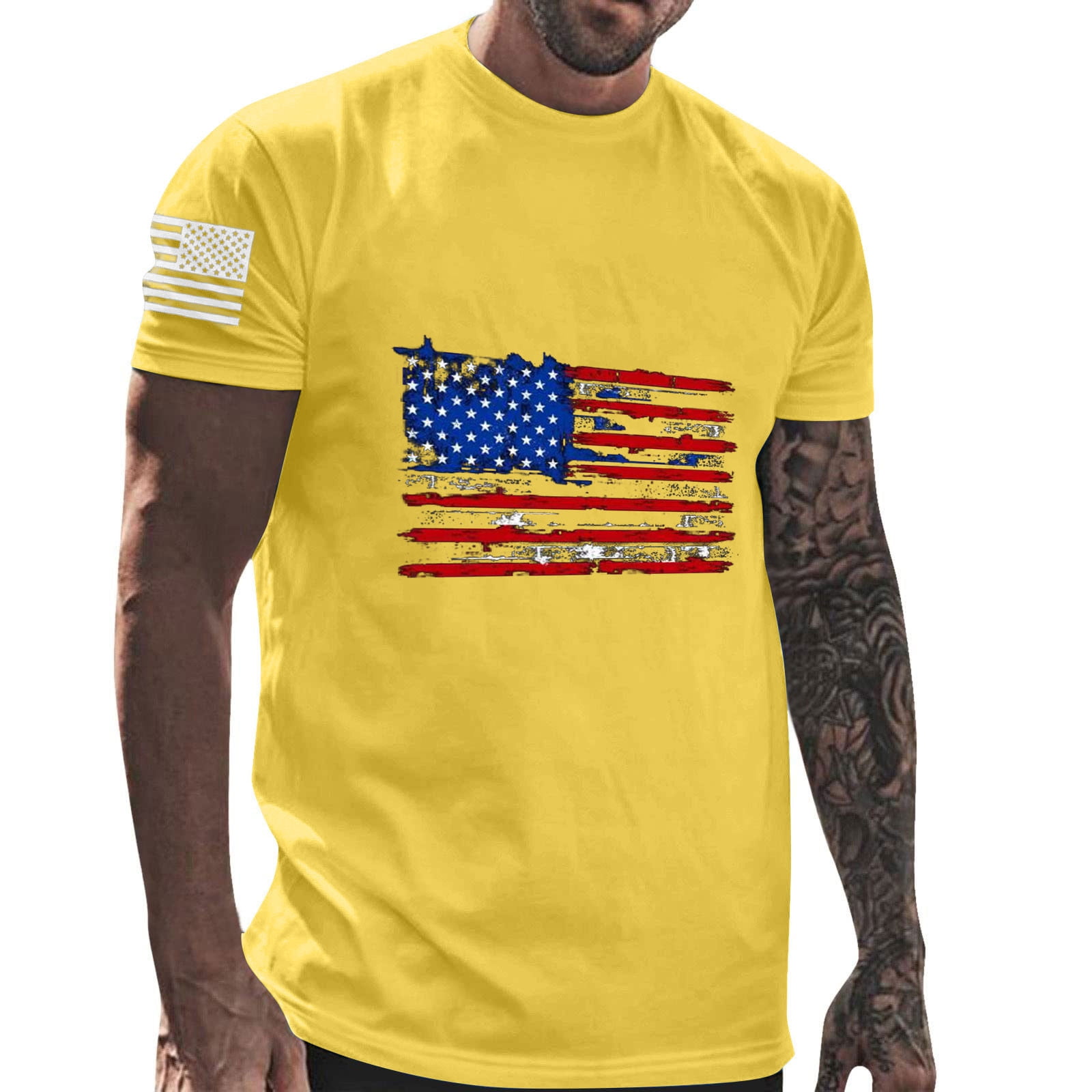 FITORON Mens Graphic T Shirt, Causal Short Sleeve Summer 4th of July Print Crew Neck Men's Tee ...