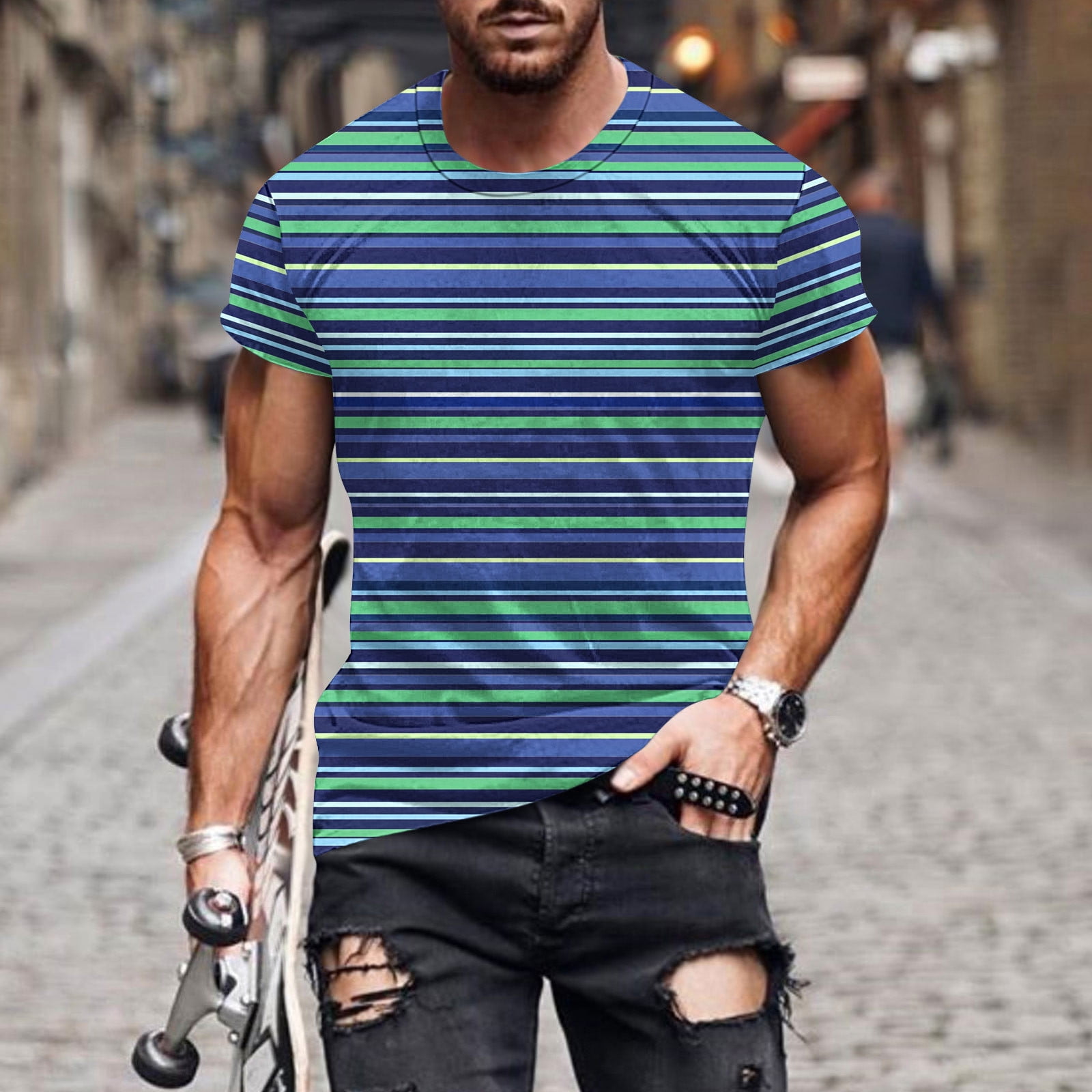 FITORON Mens Graphic T Shirt, Solid Summer Crew Neck Lightweight Short Sleeve Causal Men's Tees ...