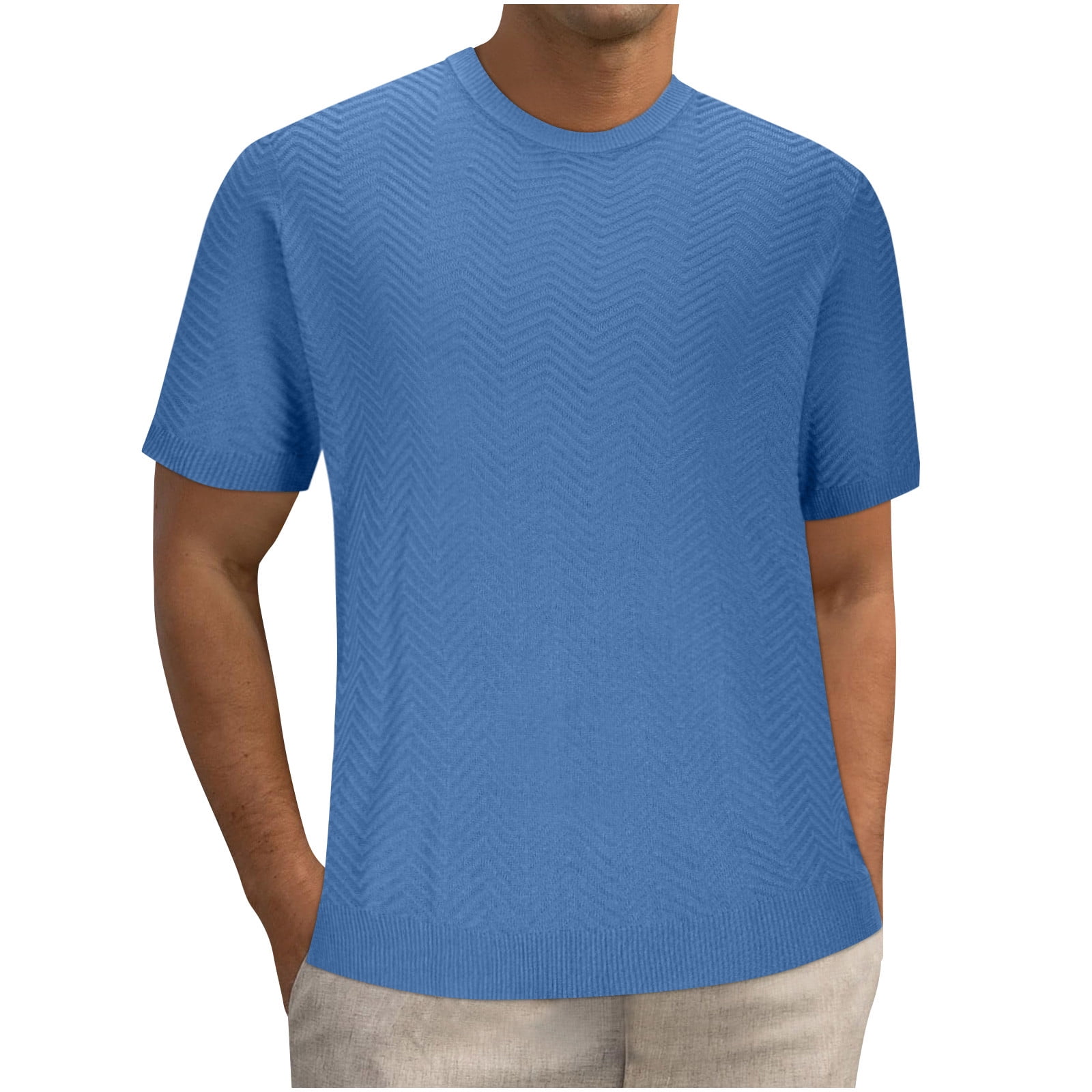 FITORON Mens T-Shirt, Lightweight Solid Summer Causal Crew Neck Short ...