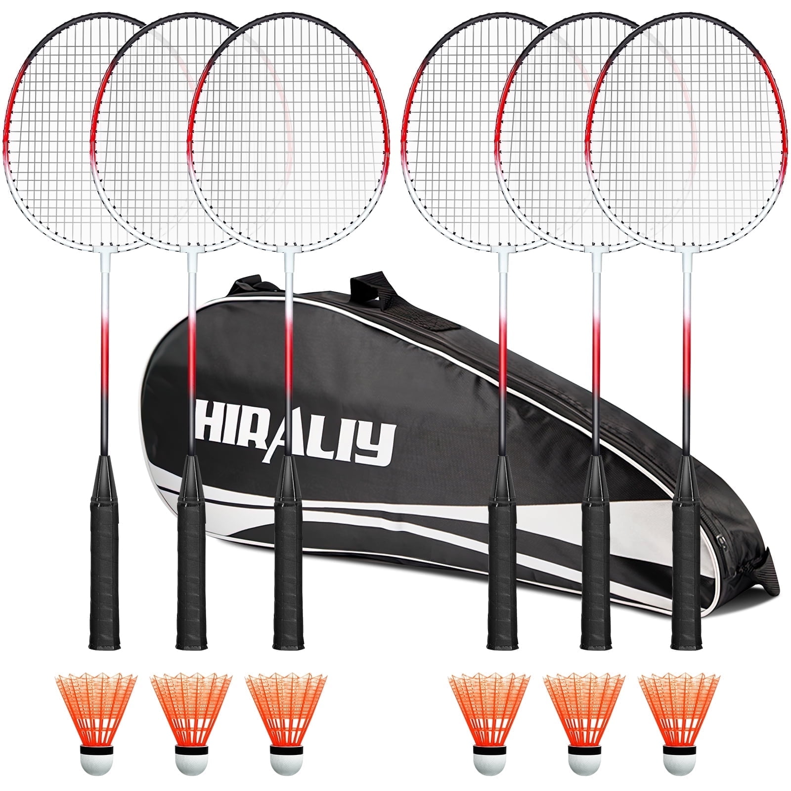 FITPLAY Badminton Racket Sets + Birdie Set for Kids and Adults, 6 ...