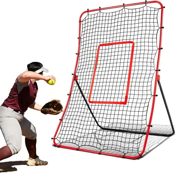 FITPLAY Baseball Rebounder Net + Pitchback Net, 68" x 44" Angle ...