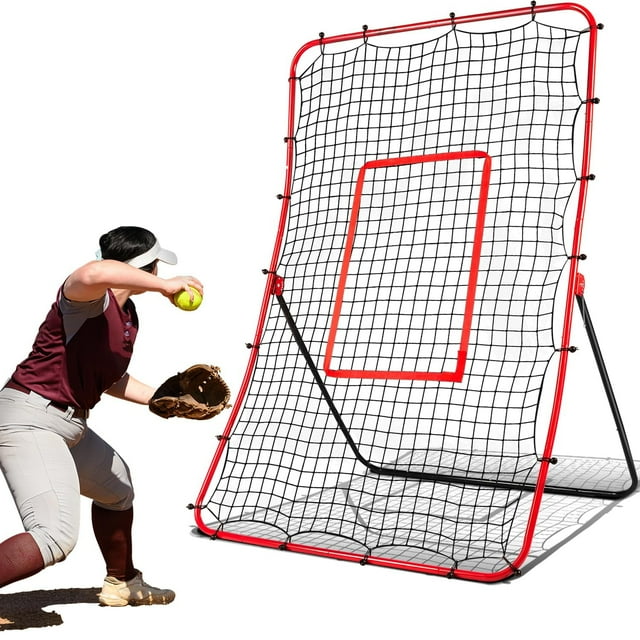 FITPLAY Baseball Rebounder Net + Pitchback Net, 68" x 44" Angle ...