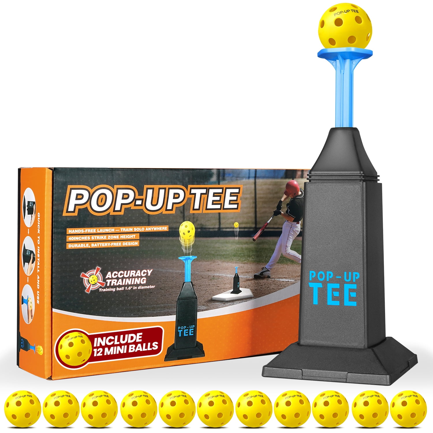FITPLAY Baseball Training Tee Popper, Pop Up Baseball Trainer Baseball ...