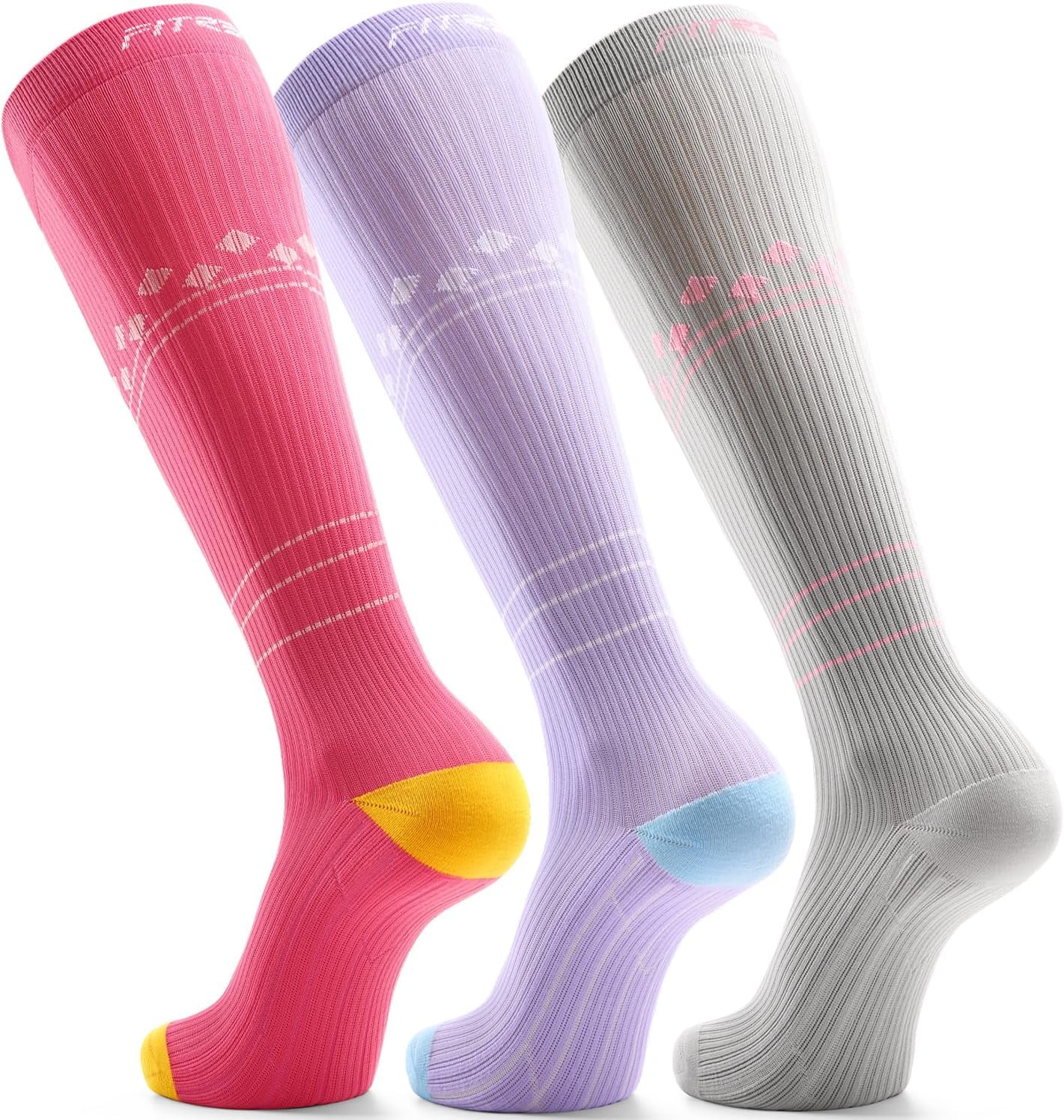 FITRELL 3 Pairs Compression Socks for Women and Men 20-30mmHg ...