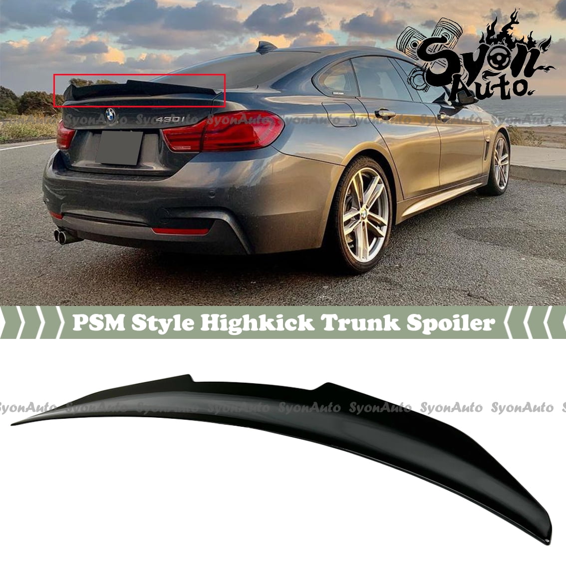 FITS 2014-2020 BMW F36 4 SERIES GRAND COUPE GLOSSY BLACK PSM STYLE ...