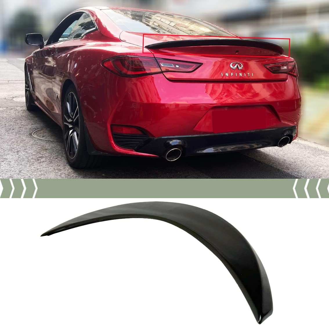 FITS 2017-2022 INFINITI Q60 DUCKBILL STYLE GLOSSY BLACK REAR TRUNK SPOILER WING LID - Walmart.com