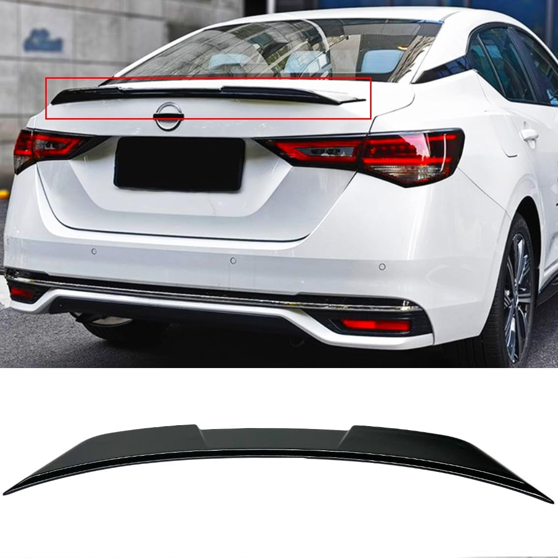 FITS 2020-2024 Nissan SENTRA Glossy Black JDM Duckbill Style Trunk ...