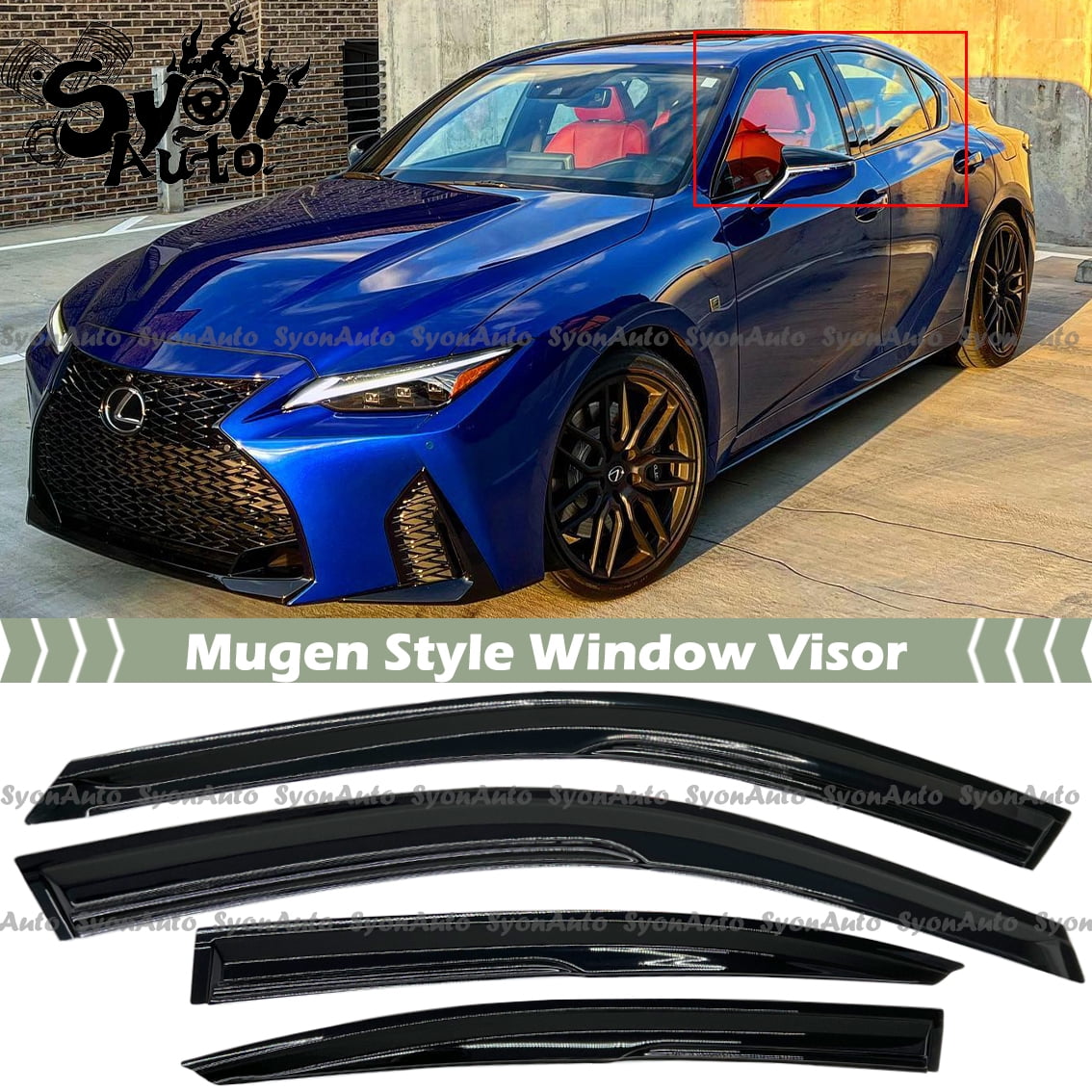 FITS 2021-2024 Lexus IS300 IS350 IS500 JDM Mugen Style Window Visor ...