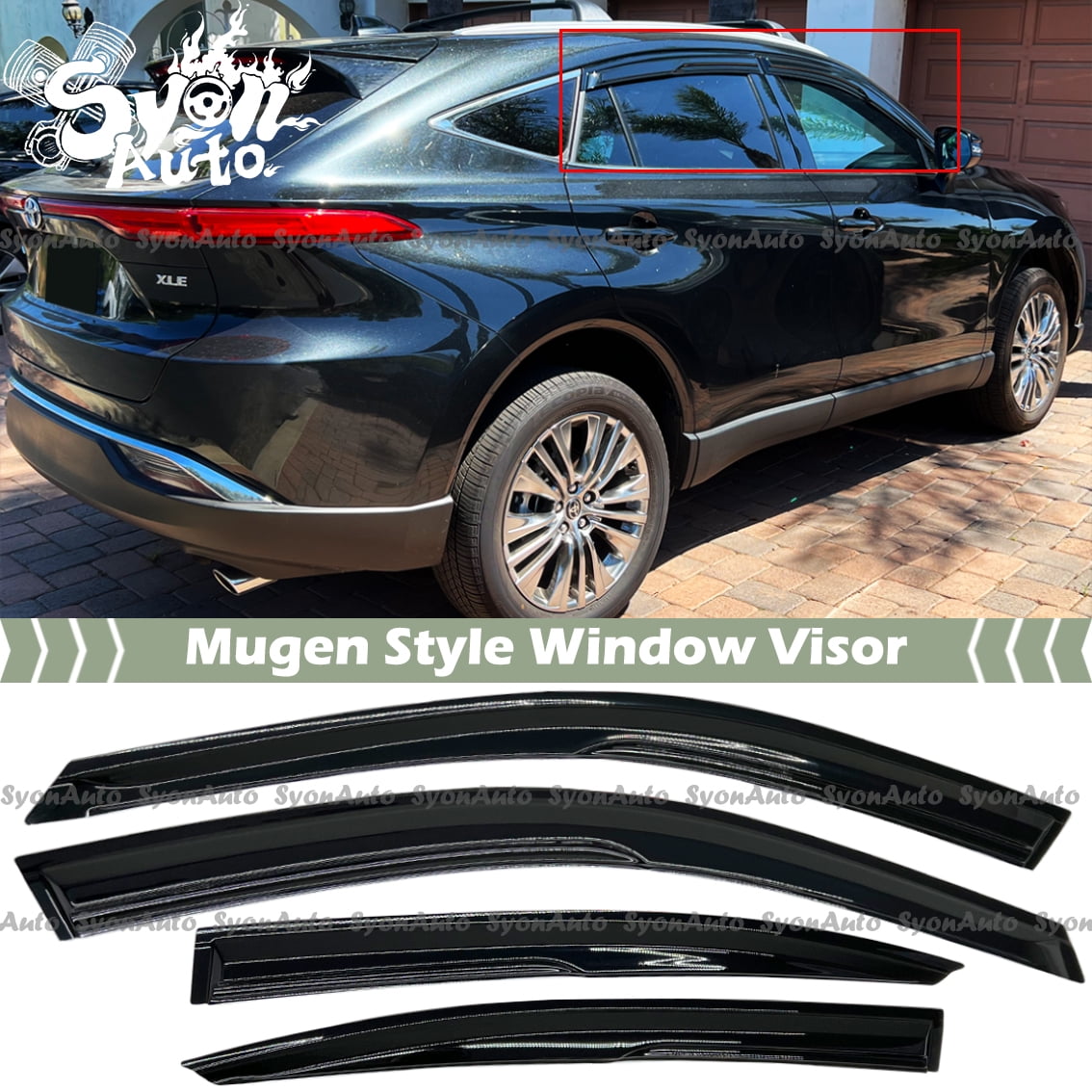 FITS 2021-24 TOYOTA VENZA JDM MUGEN STYLE WINDOW VISOR RAIN GUARD VENT ...