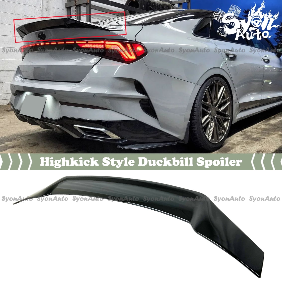 FITS 2021+ KIA K5 OPTIMA GLOSSY BLACK HIGHKICK STYLE DUCKBILL TRUNK ...