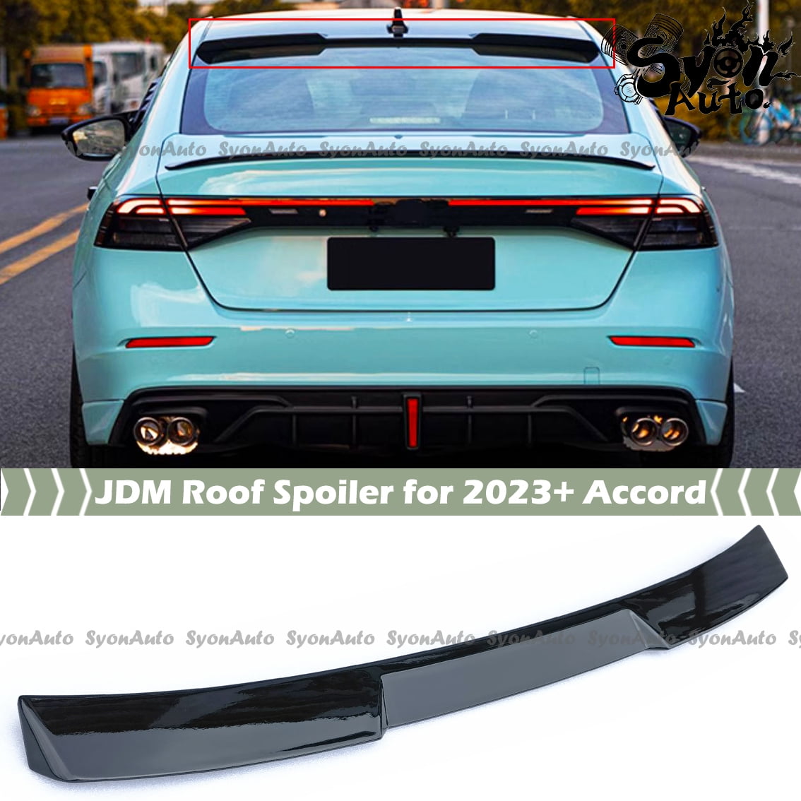 FITS 2023+ 11TH GEN HONDA ACCORD JDM GLOSSY BLACK REAR ROOF SPOILER WING VISOR - Walmart.com