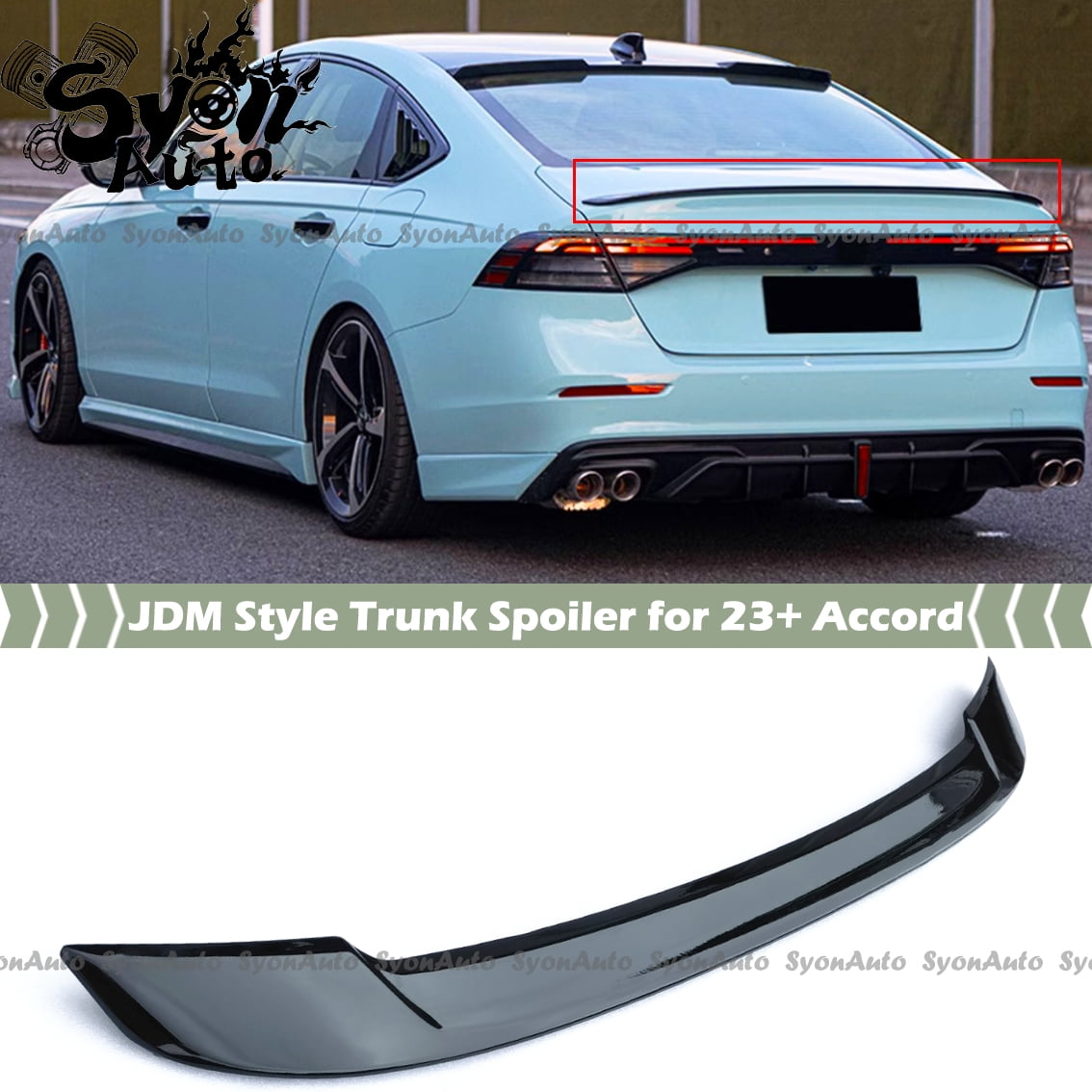 FITS 2023+ 11TH GEN HONDA ACCORD JDM STYLE GLOSSY BLACK REAR TRUNK ...