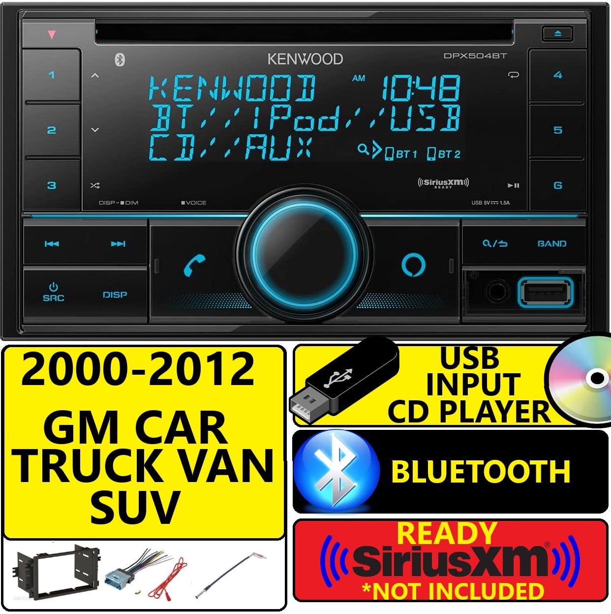 FITS CHEVY-GMC TRUCK-VAN-SUV Cd Bluetooth Usb Radio Stereo Double Din ...
