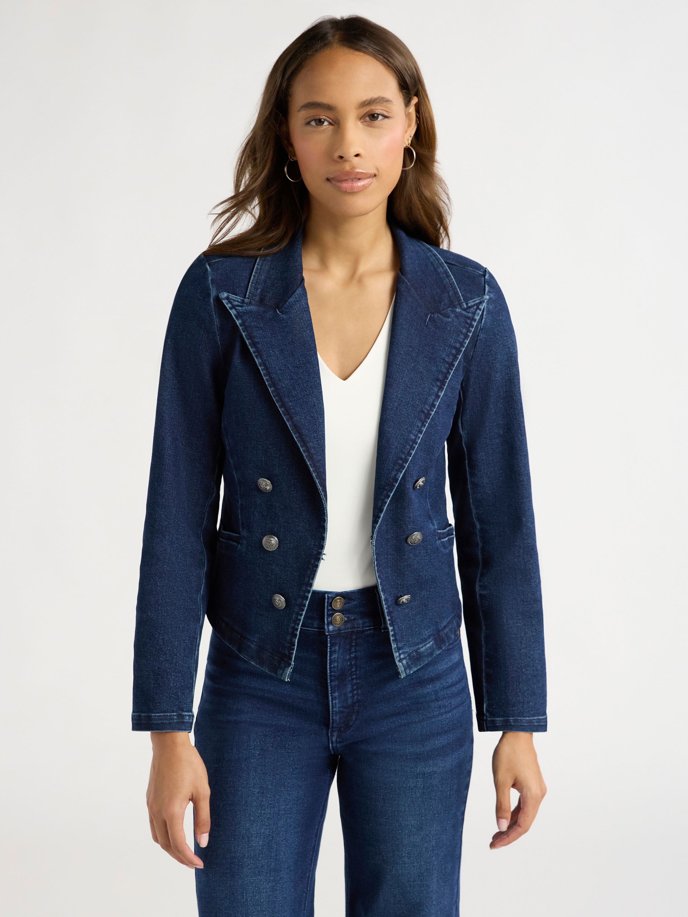 Customer reviews for Sofia Jeans Women's Fitted Denim Blazer, Sizes XS-XXXL | Walmart.com