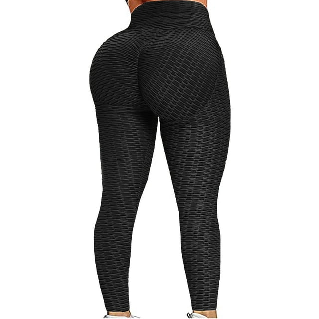 Fittoo Women Booty Yoga Pants High Waisted Honeycomb Ruched Lift