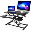 Rocelco 46" Large Height Adjustable Standing Desk Converter, Quick Sit ...