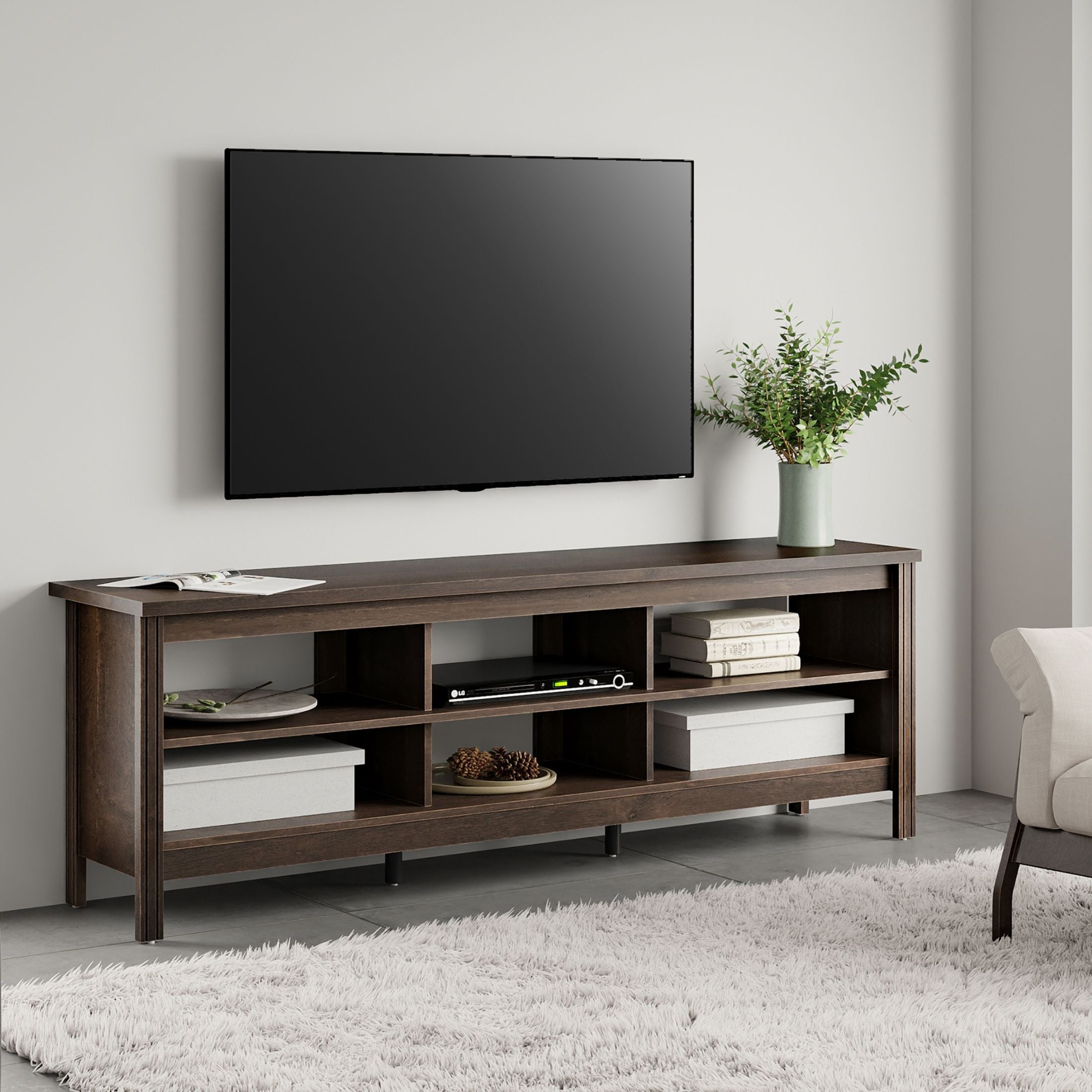FITUEYES 70" TV Stands for TVs Up to 75 Inch, Entertainment Center TV ...