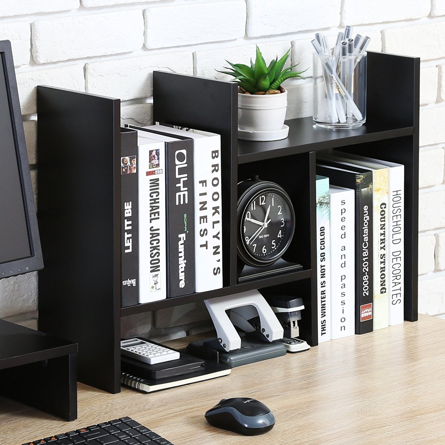 FITUEYES Desktop Organizer Office Storage Rack Adjustable Wood Display ... FITUEYES Desktop Organizer Office Storage Rack Adjustable Wood Display ...