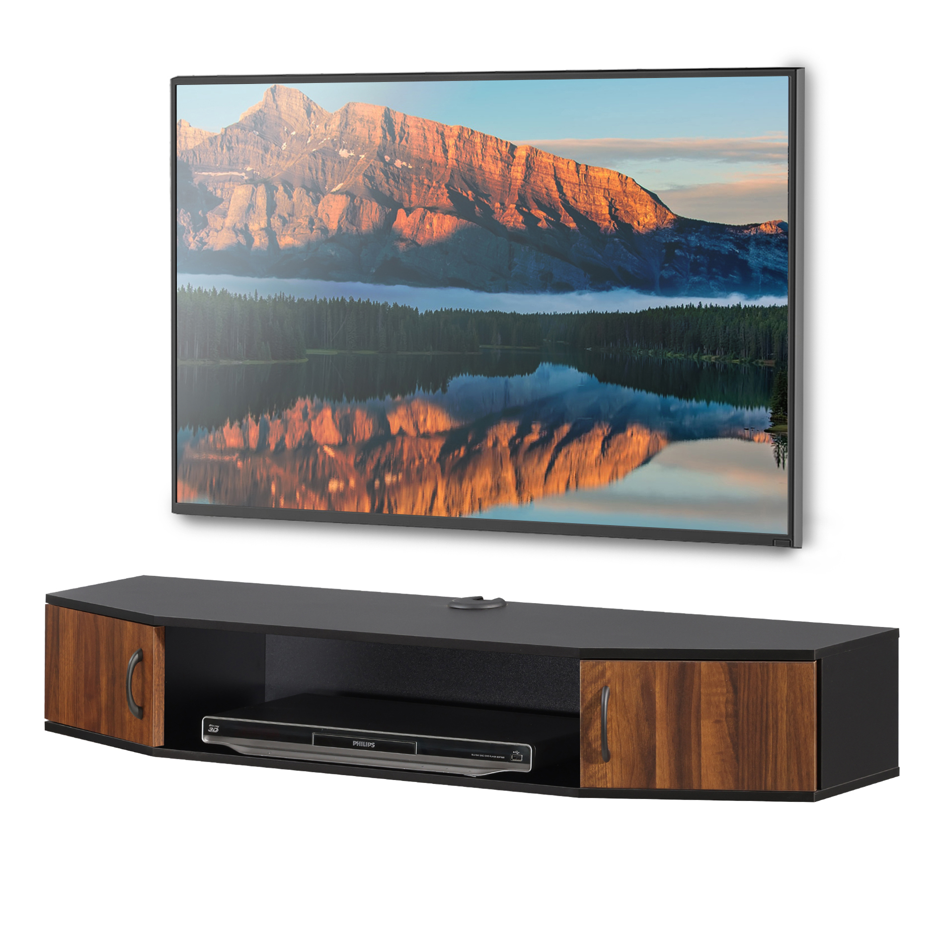 FITUEYES Floating Entertainment Center Wall Mounted Media Console ...
