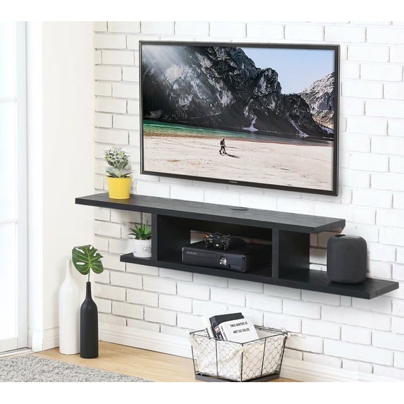 FITUEYES Floating TV Shelf, Wall Mounted Media Console, Entertainment ...