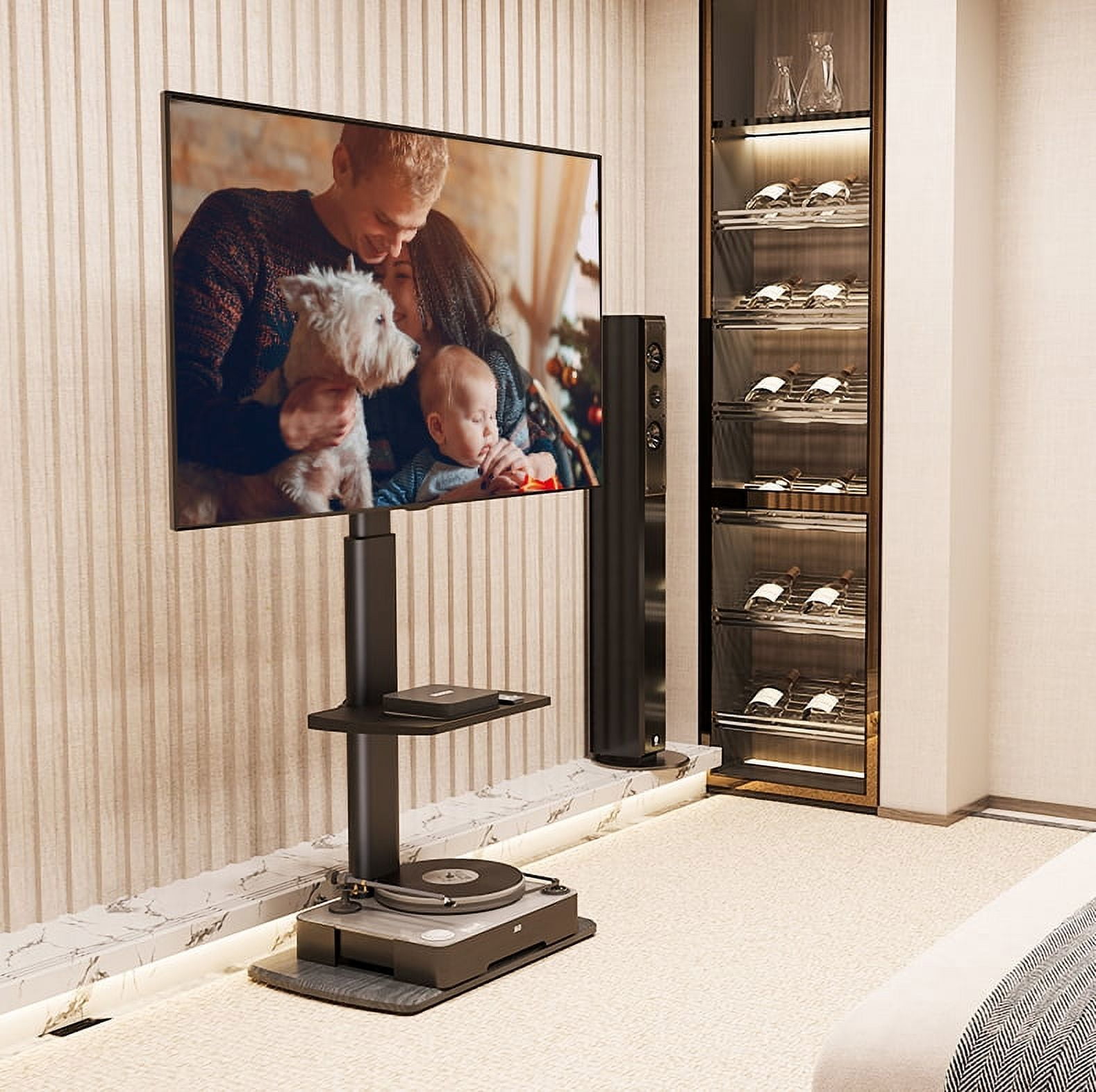FITUEYES Floor TV Stand for 32-70 Inch Flat or Curved TVs up to 88 lbs ...