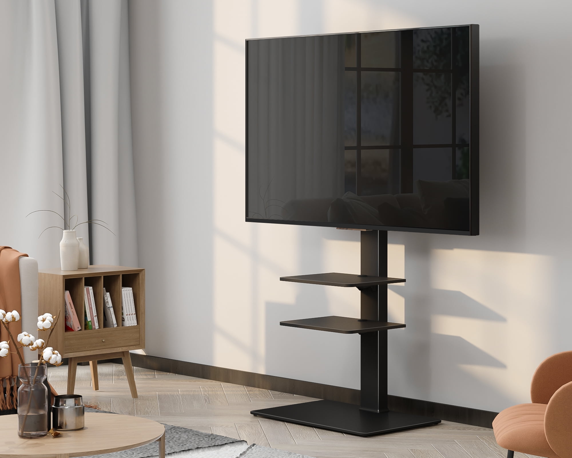 FITUEYES Floor TV Stand Mount with Swivel Bracket for TVs up to 65 ...