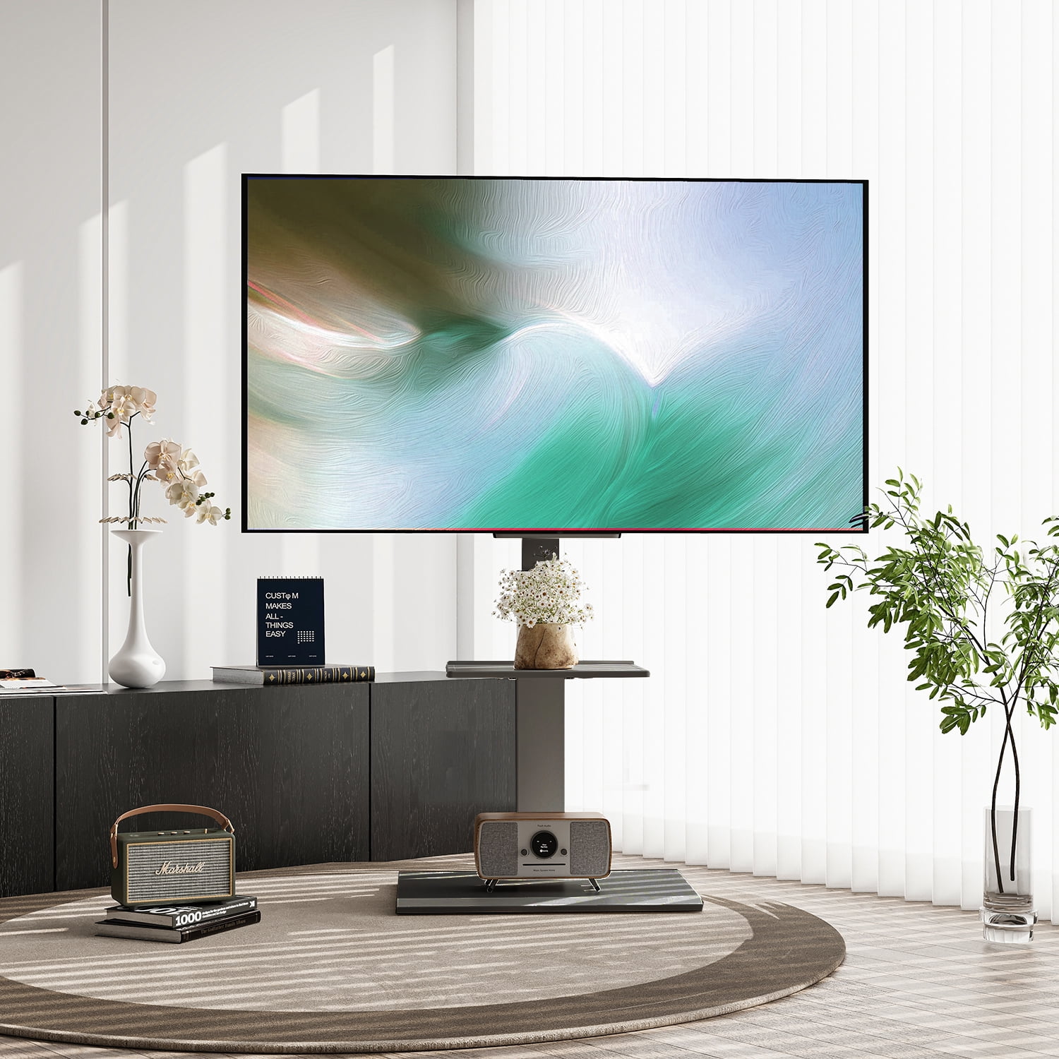 FITUEYES Iron Base Universal Floor TV Stands for 32-70 Inch TVs With ...
